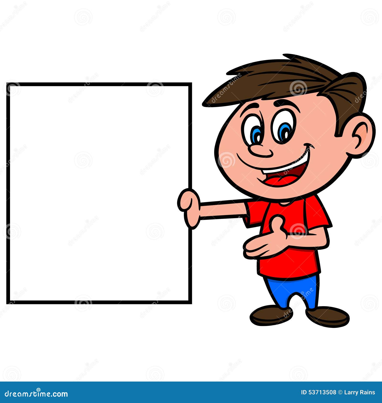 Boy with Sign stock vector. Illustration of sign, blank - 53713508