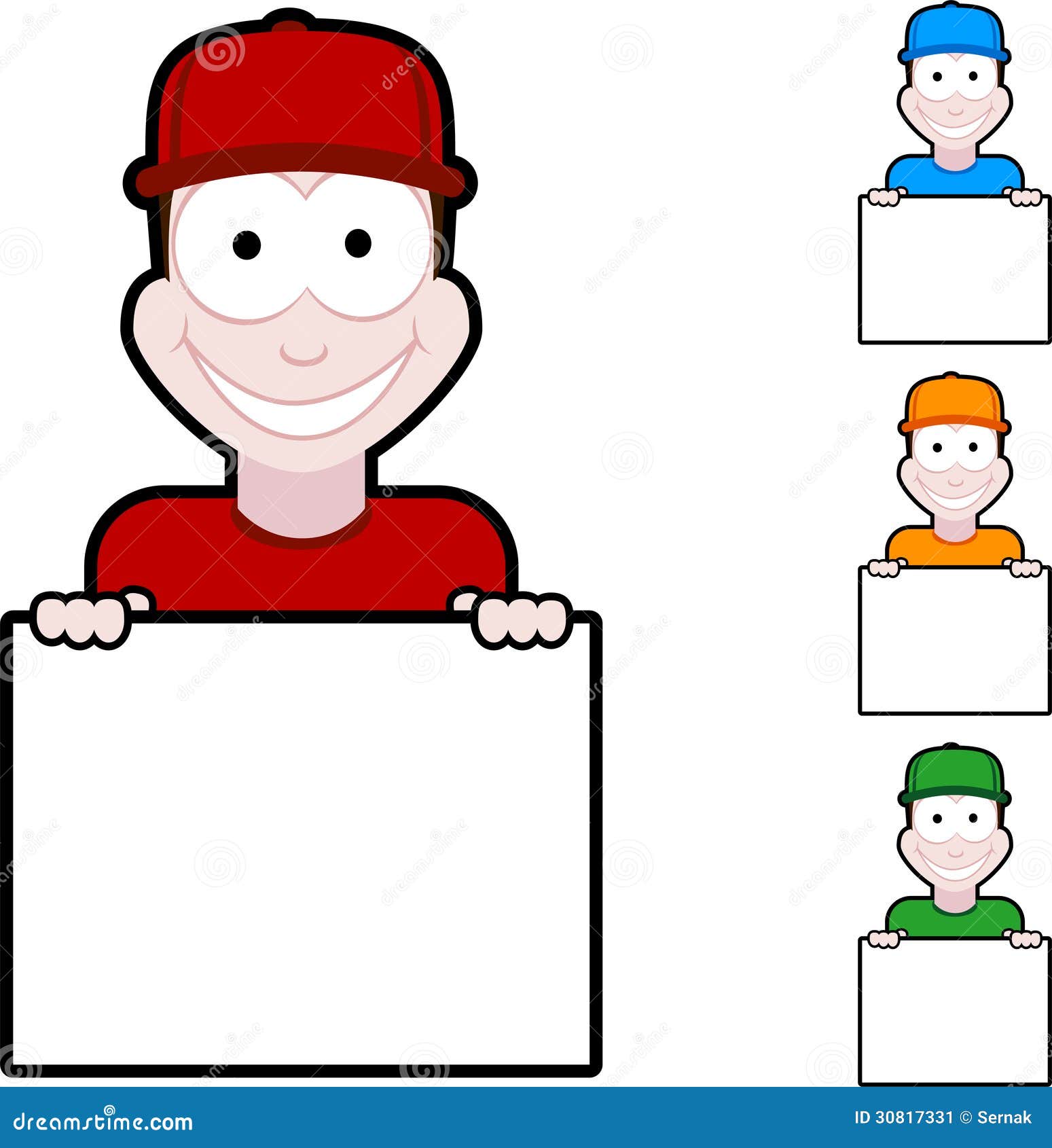 Boy with sign stock vector. Illustration of young, advertise - 30817331