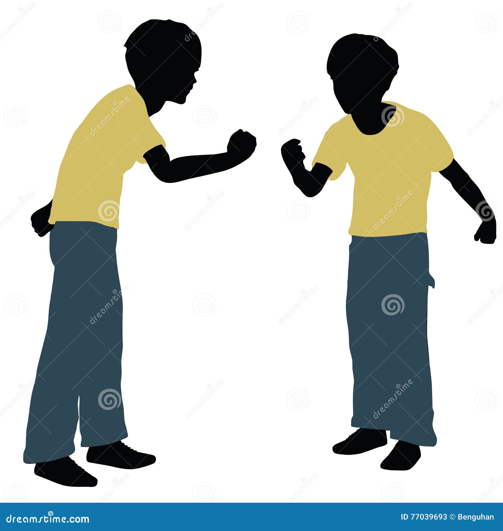 Boy Silhouette In Angry Talk Pose Cartoon Vector | CartoonDealer.com ...
