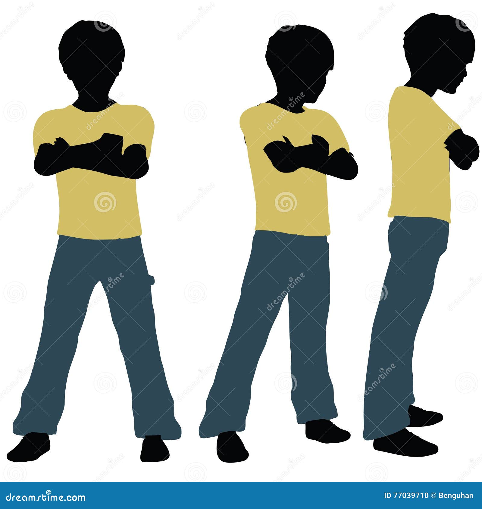 Boy Silhouette in Angry Talk Pose Stock Vector - Illustration of ...