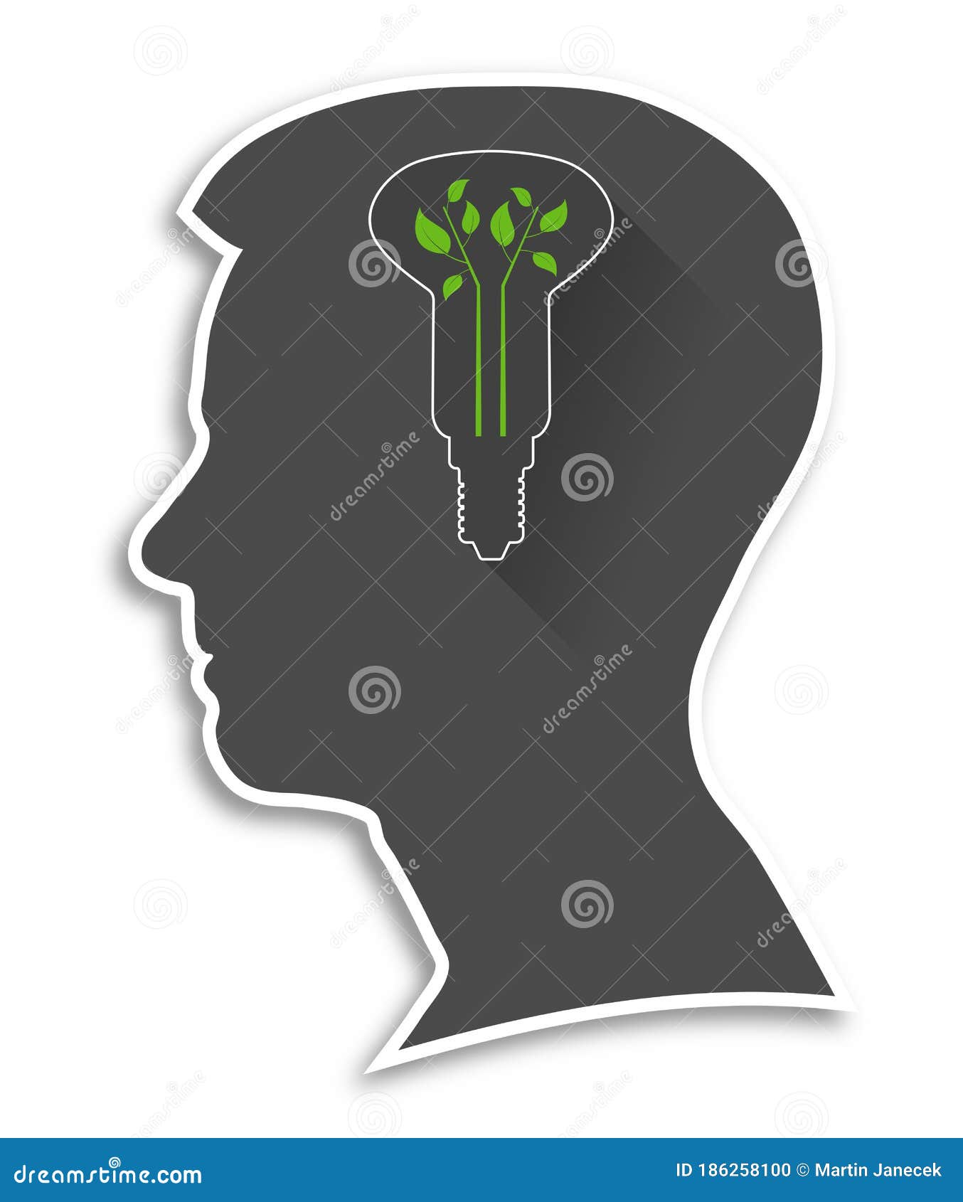 Boy Silhouette, the Concept of Ecological Thinking Stock Illustration ...