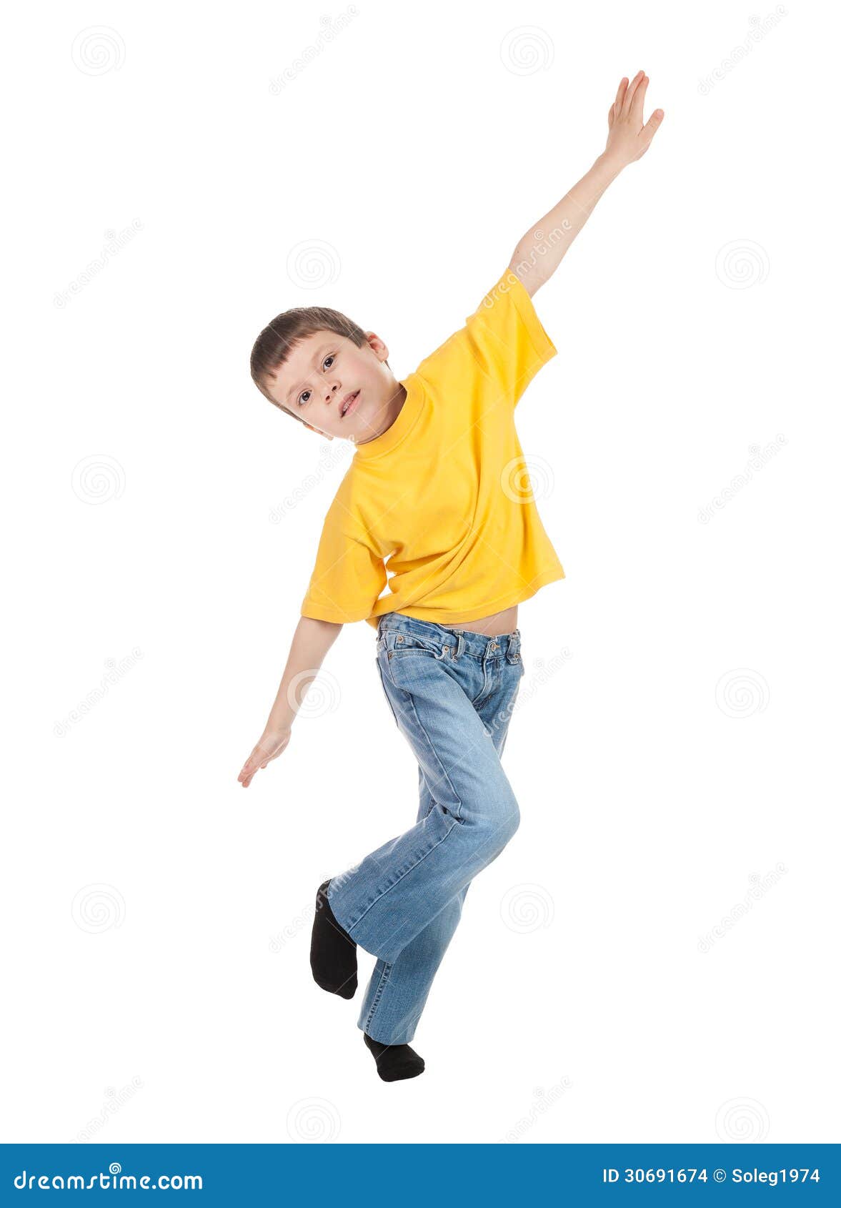 Boy simulates flight stock photo. Image of flight, good - 30691674