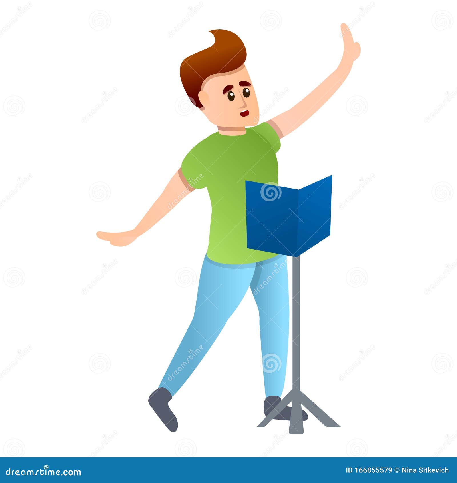 Boy Singing Music Notes Icon, Cartoon Style Stock Vector - Illustration ...