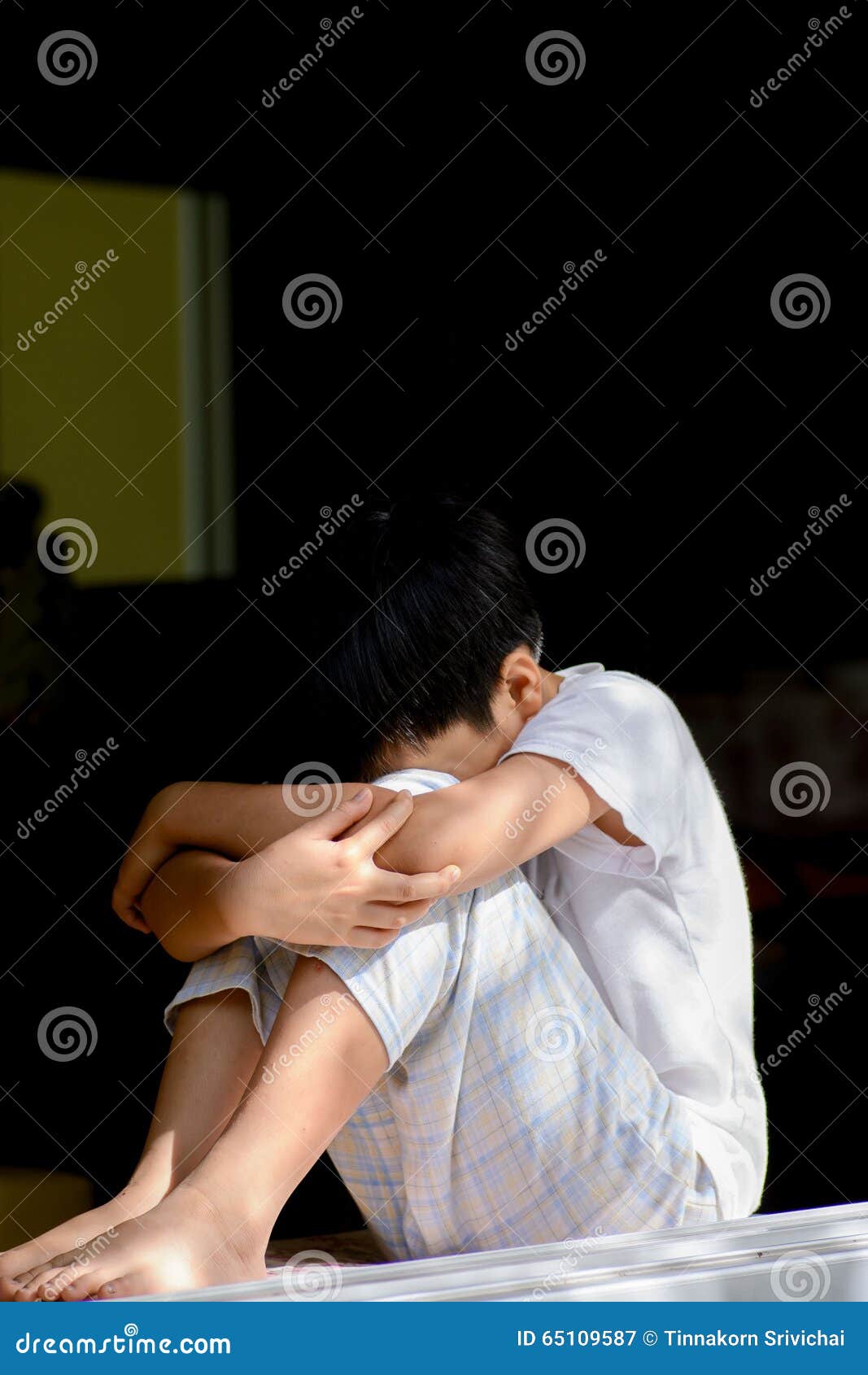 Boy sit beside window stock image. Image of little, blur - 65109587