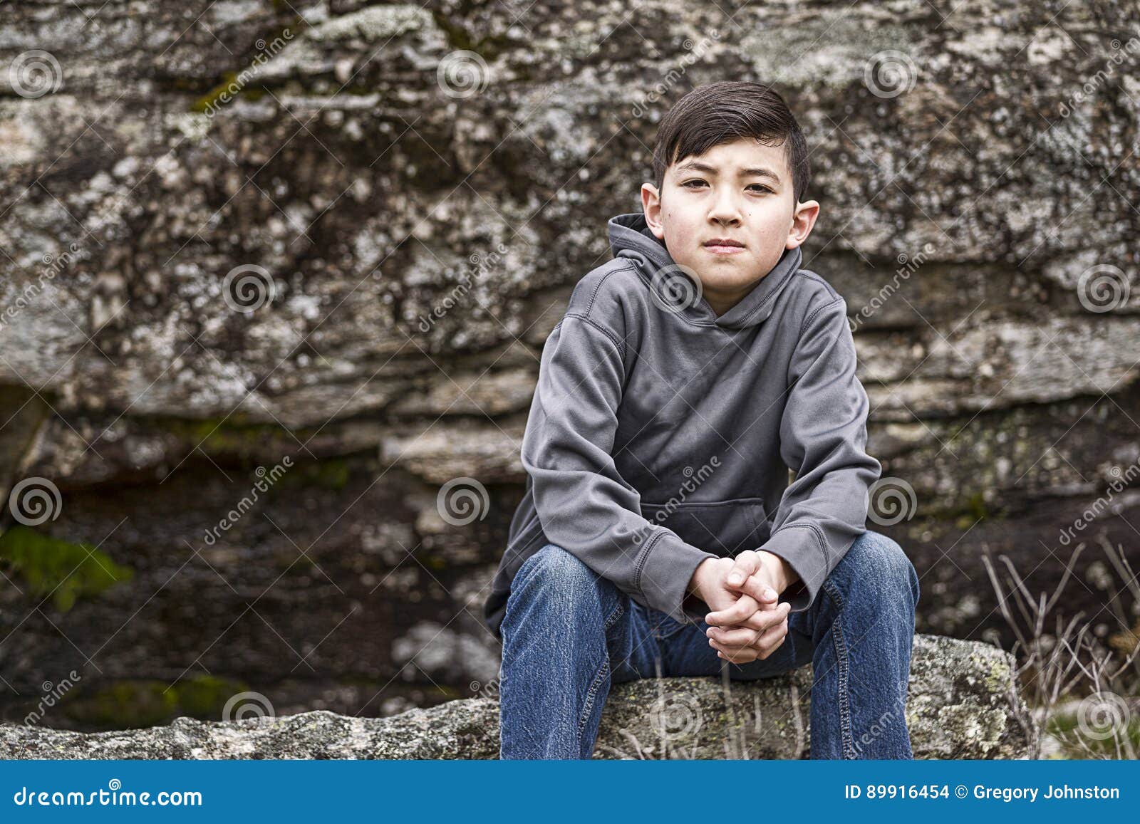 Boy sits for a rest. stock photo. Image of child, comfortable - 89916454