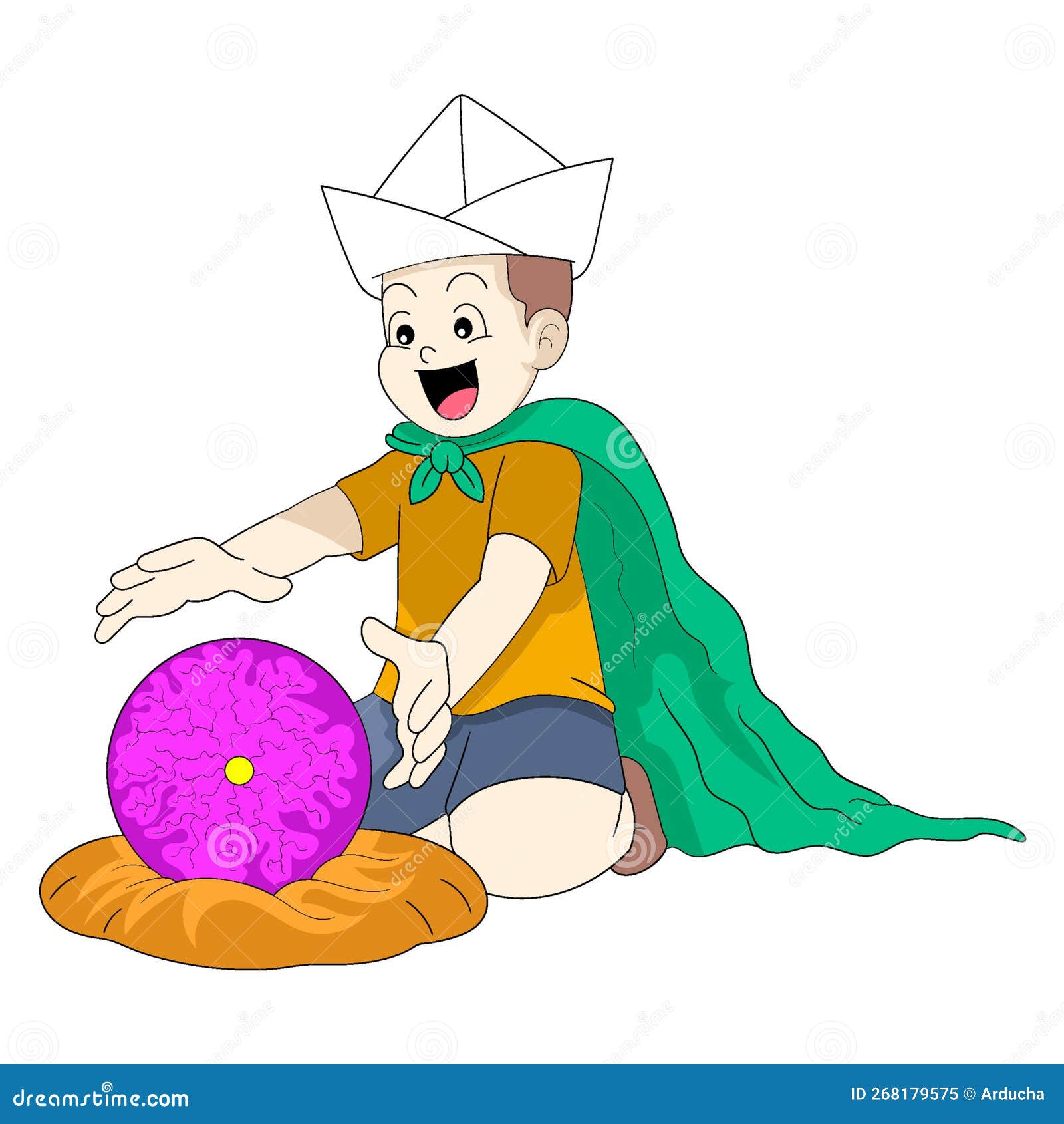 Boy is Sitting Acting As a Psychic is Doing Fortune Telling Stock ...