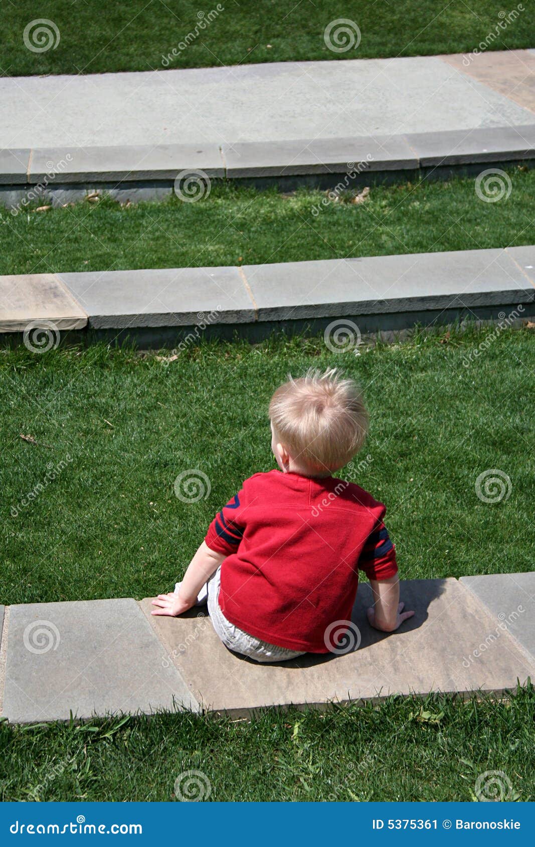 Boy Sitting Alone stock image. Image of caucasian, outside - 5375361