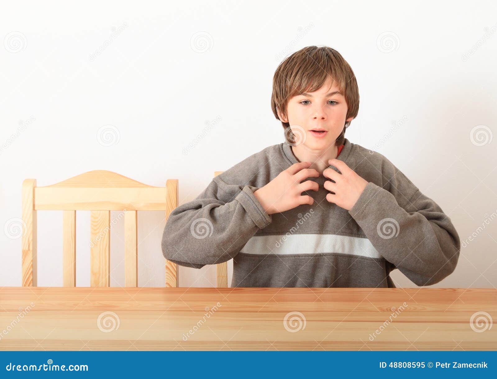 Boy Sitting Behind Wooden Table Stock Image - Image of sitting, chair ... Boy Sitting Behind Wooden Table Stock Image - Image of sitting, chair ...