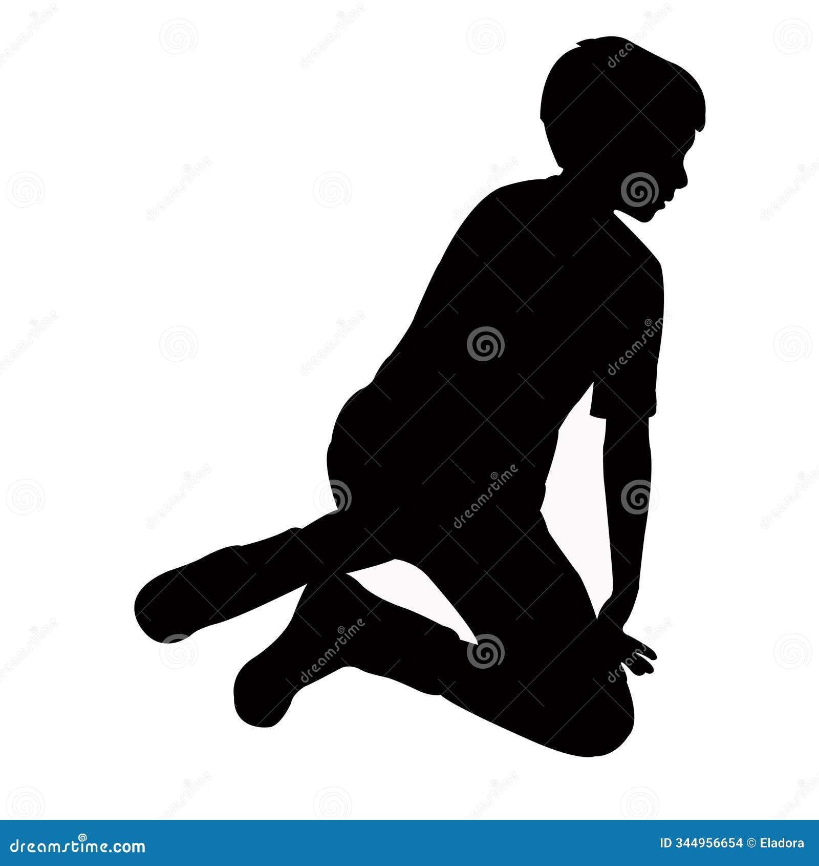 A Boy Sitting Body Silhouette Vector Stock Vector - Illustration of ...