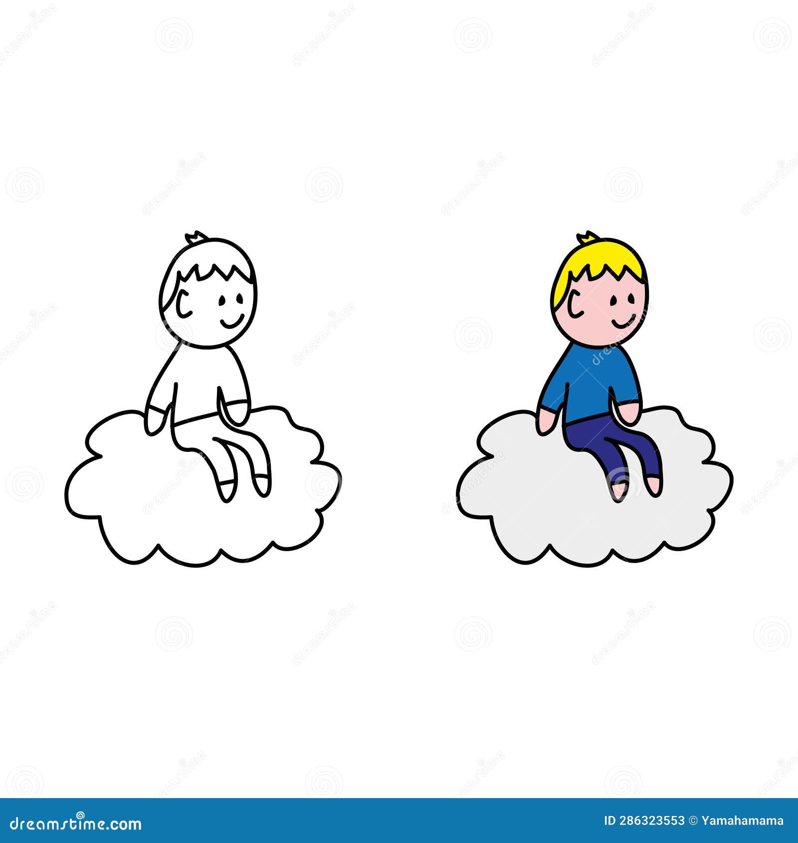 Boy 5 stock illustration. Illustration of blonde, outline - 286323553