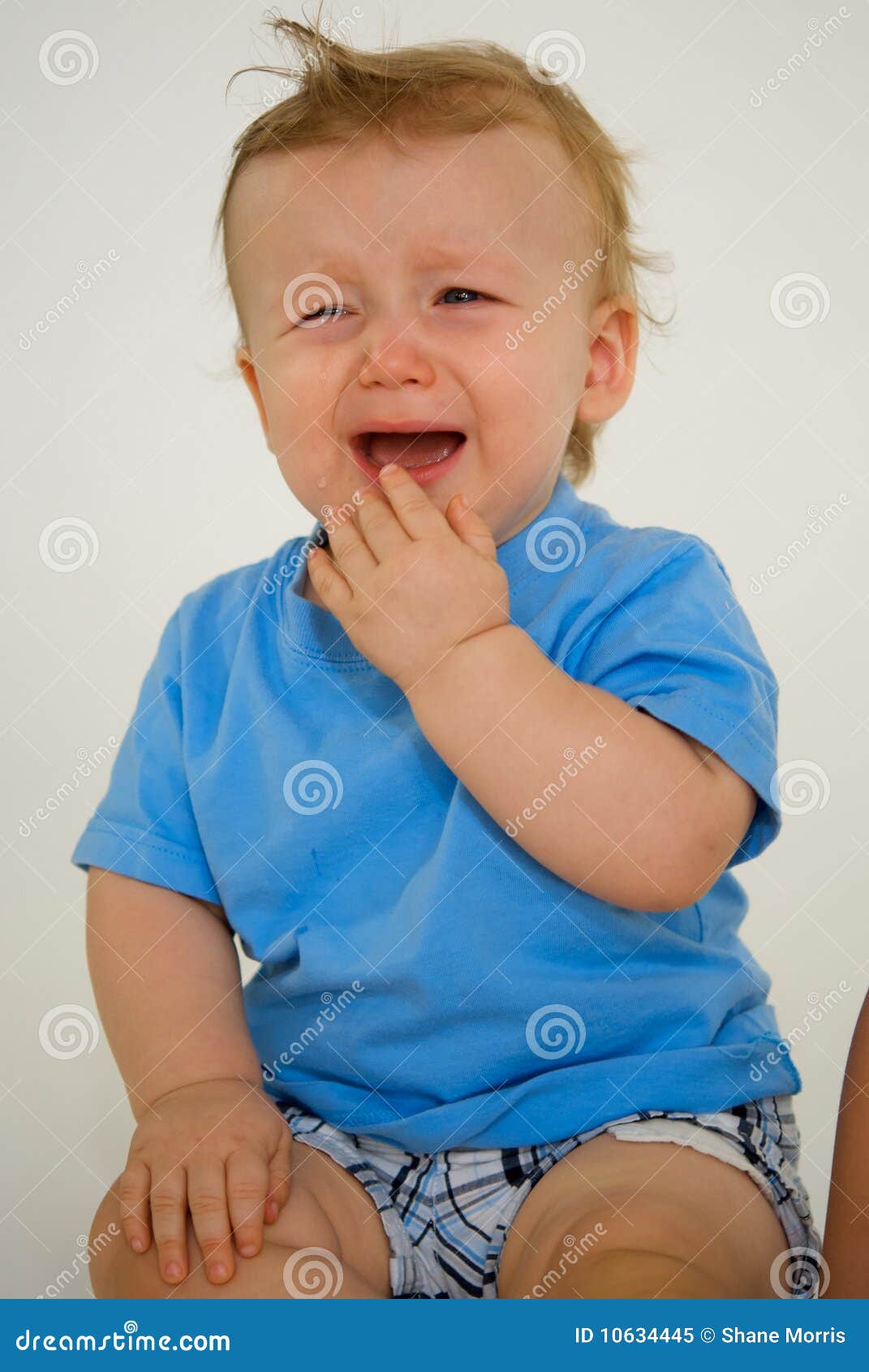 Boy Sitting and Crying stock image. Image of white, vertical - 10634445