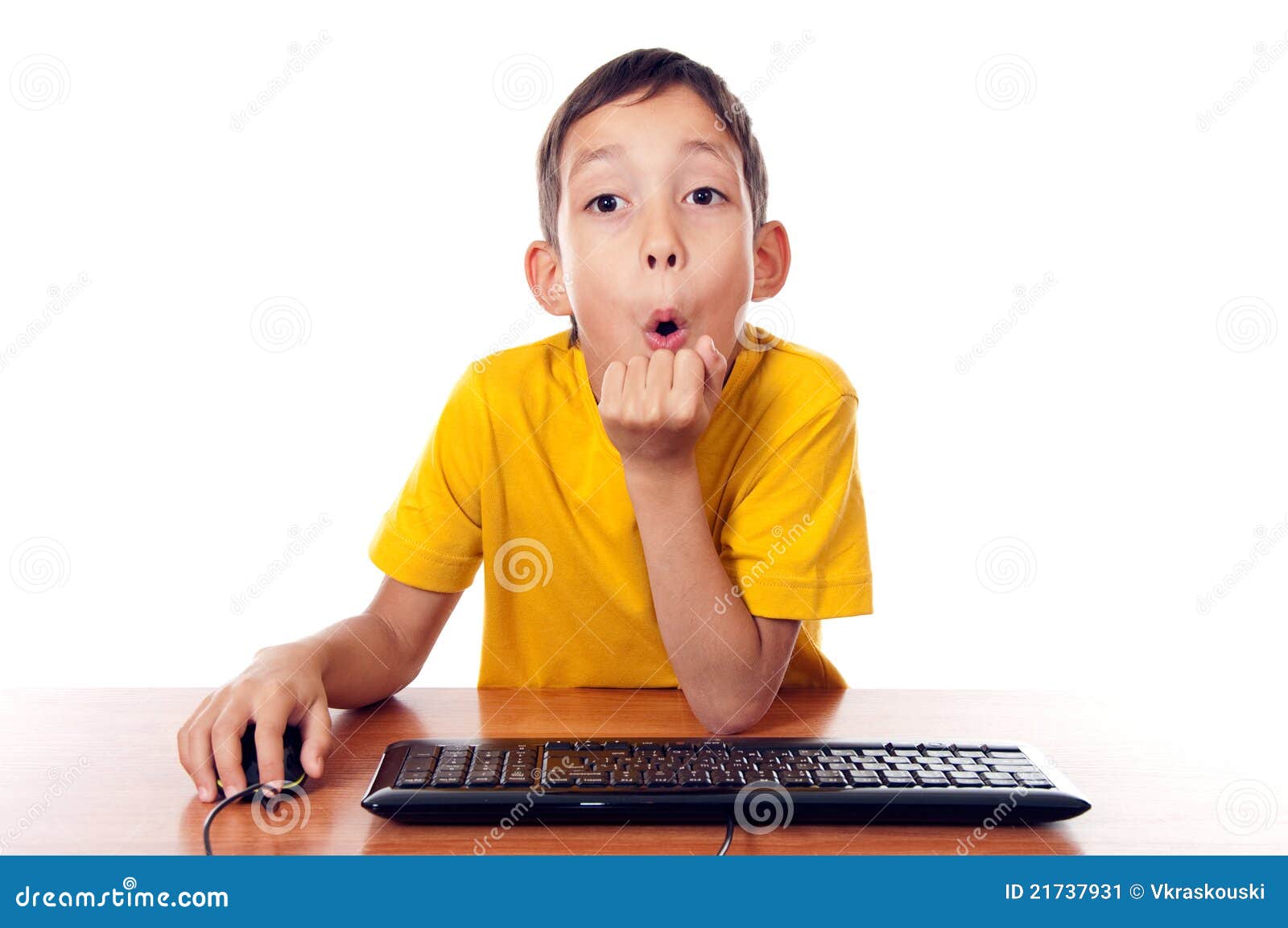 Boy Sitting in Front of Computer Stock Image - Image of childhood, game ...