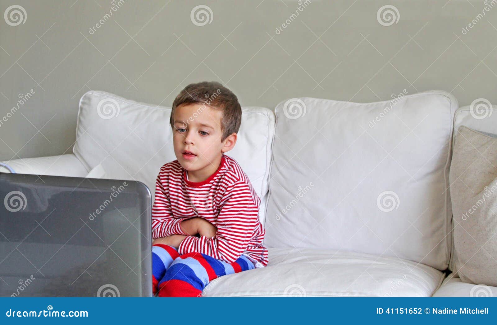 Boy Sitting in Front of Computer Stock Photo - Image of head, computer ...