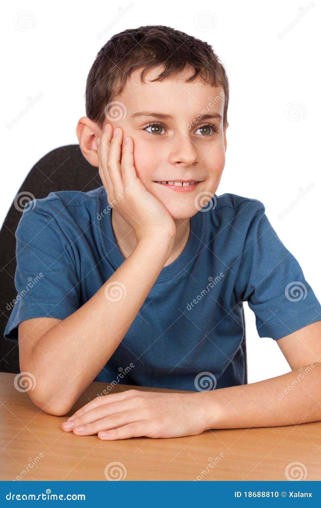 Boy sitting at his desk stock photo. Image of concept - 18688810