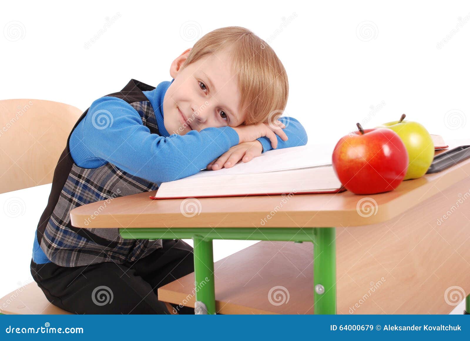 Boy Sitting at a School Desk Stock Image - Image of desk, children ...