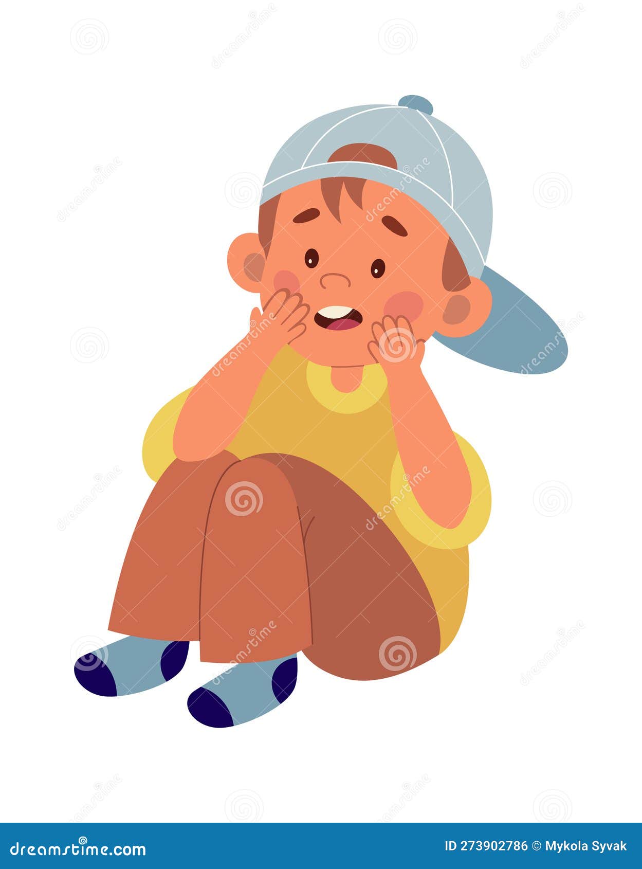 Boy sitting and whisper stock vector. Illustration of message - 273902786