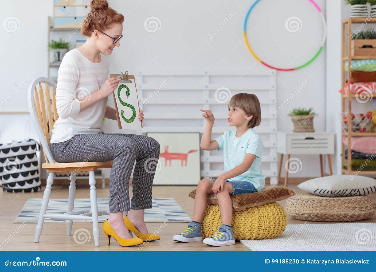 Boy Practicing Correct Pronunciation Stock Photo - Image of child ...