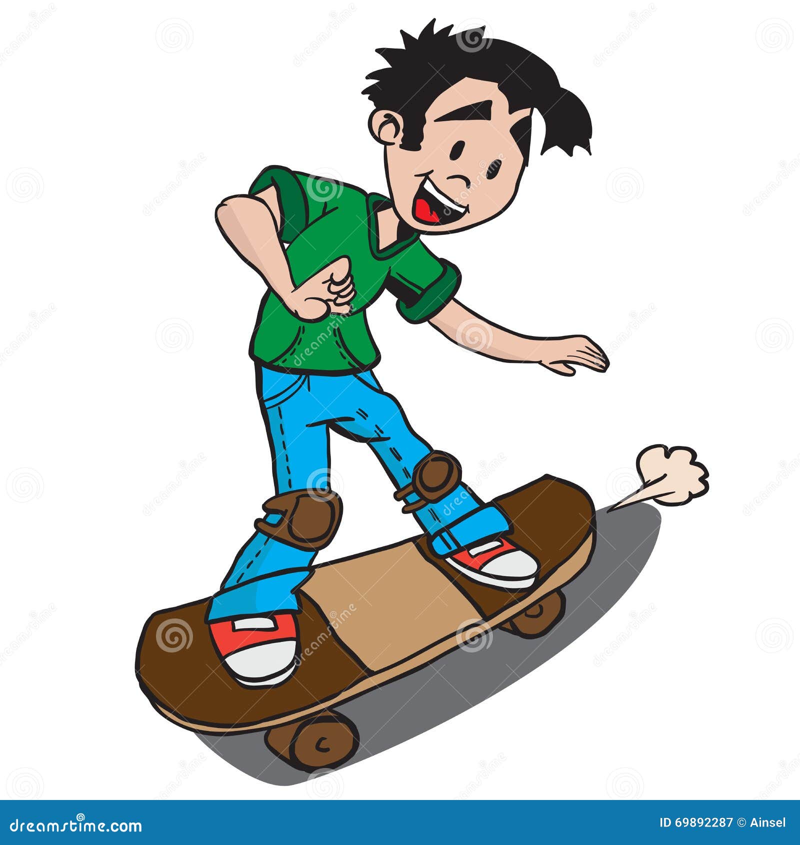Boy on skate stock vector. Illustration of skate, active - 69892287