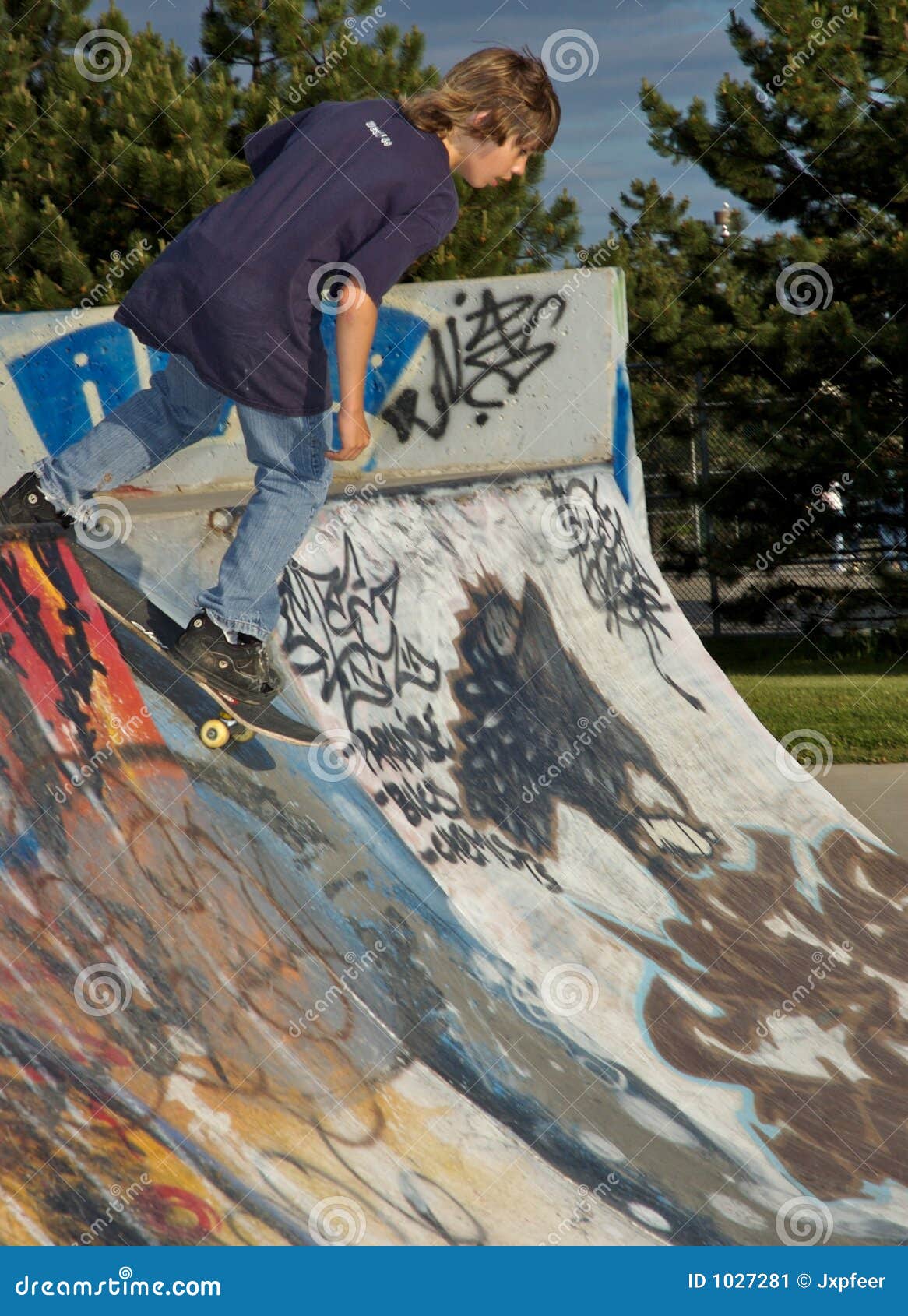 Boy at the Skate Park stock image. Image of skateboard - 1027281
