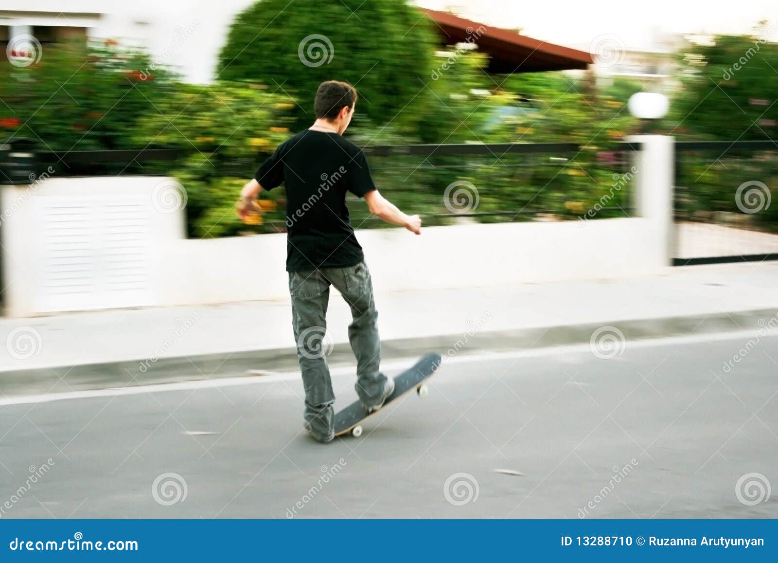 Boy on skateboard stock photo. Image of lifestyle, nature - 13288710