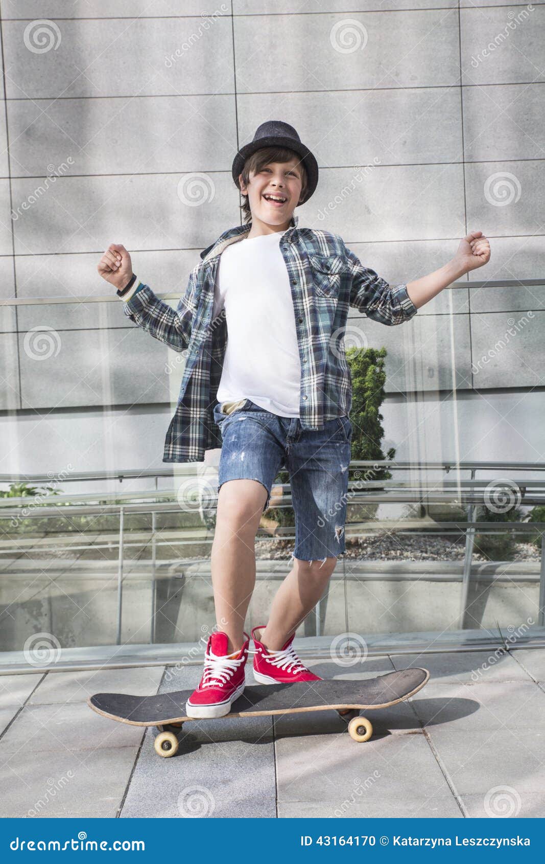 Boy with skateboard stock photo. Image of happy, sport - 43164170