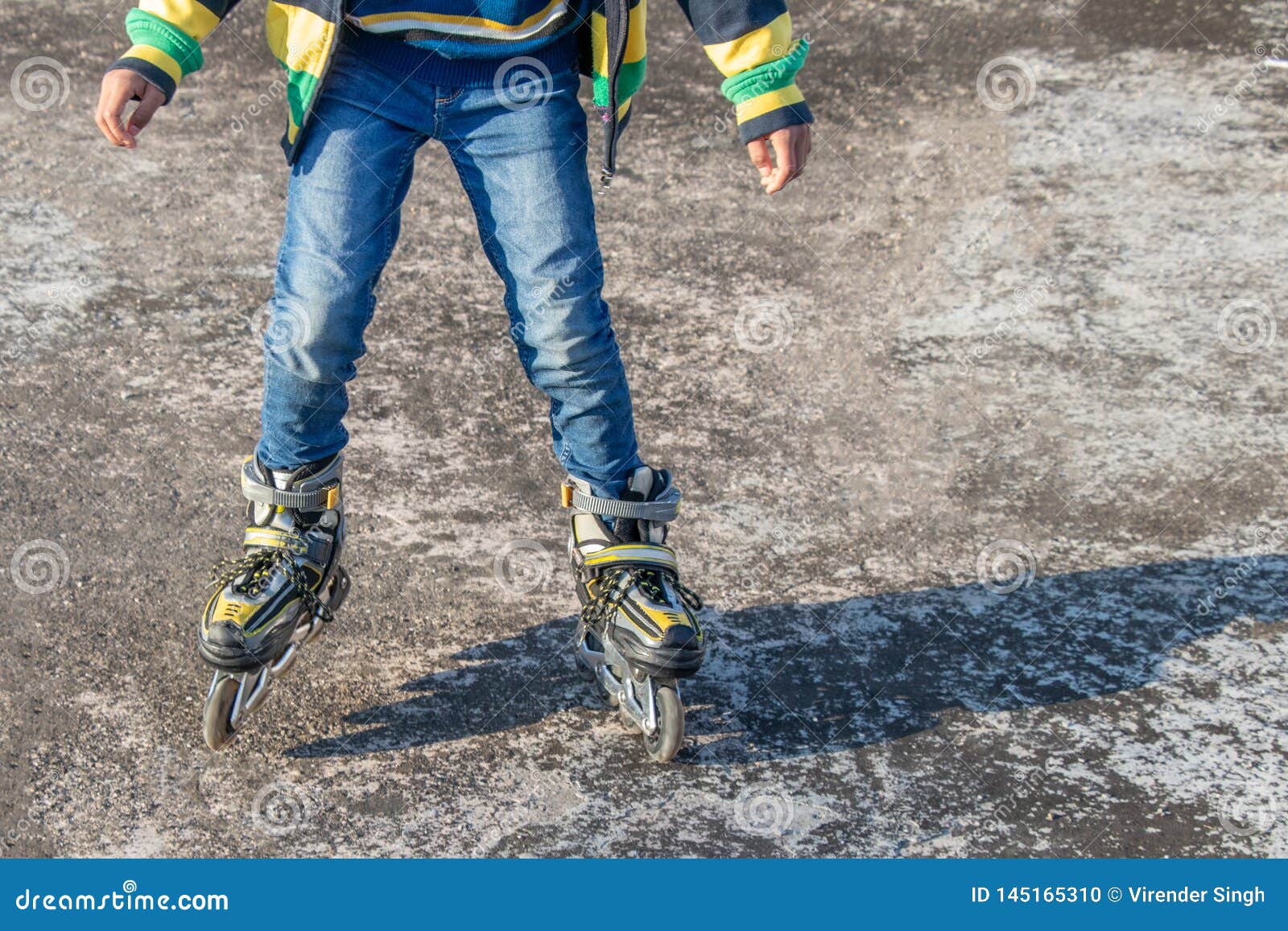 Boy Skating on Concrete Floor Stock Photo - Image of child, board ...