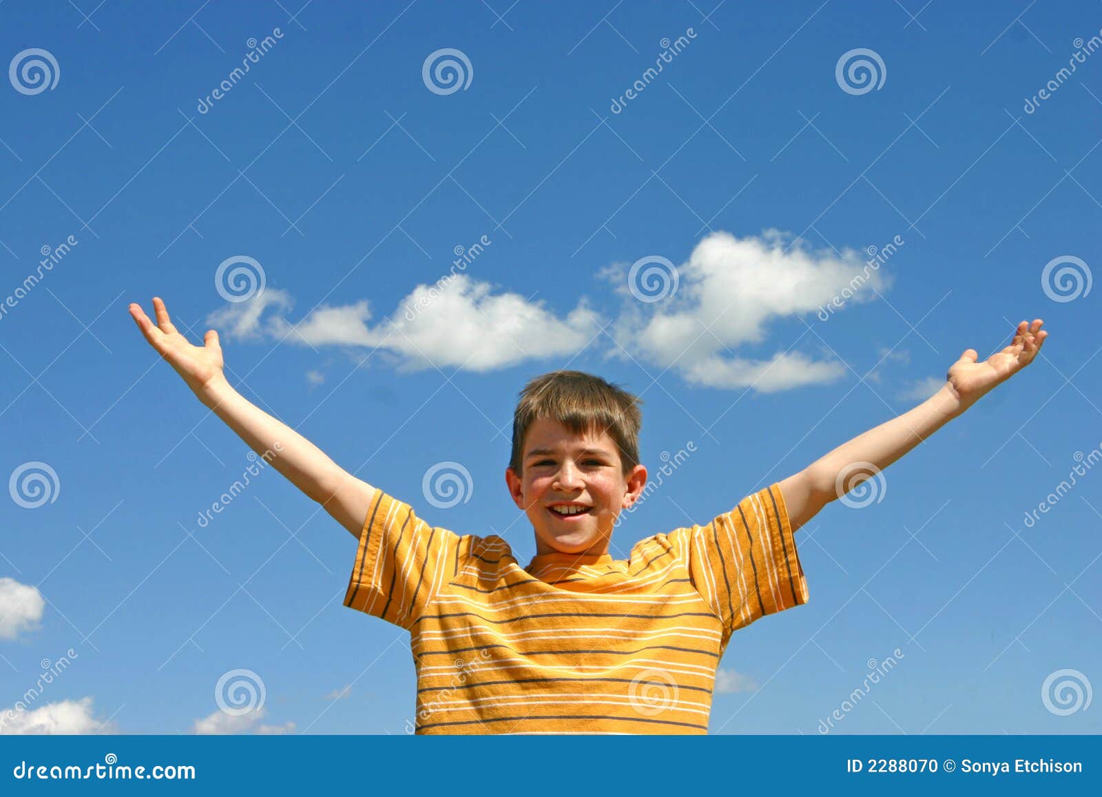Boy in the Sky stock photo. Image of happiness, close - 2288070