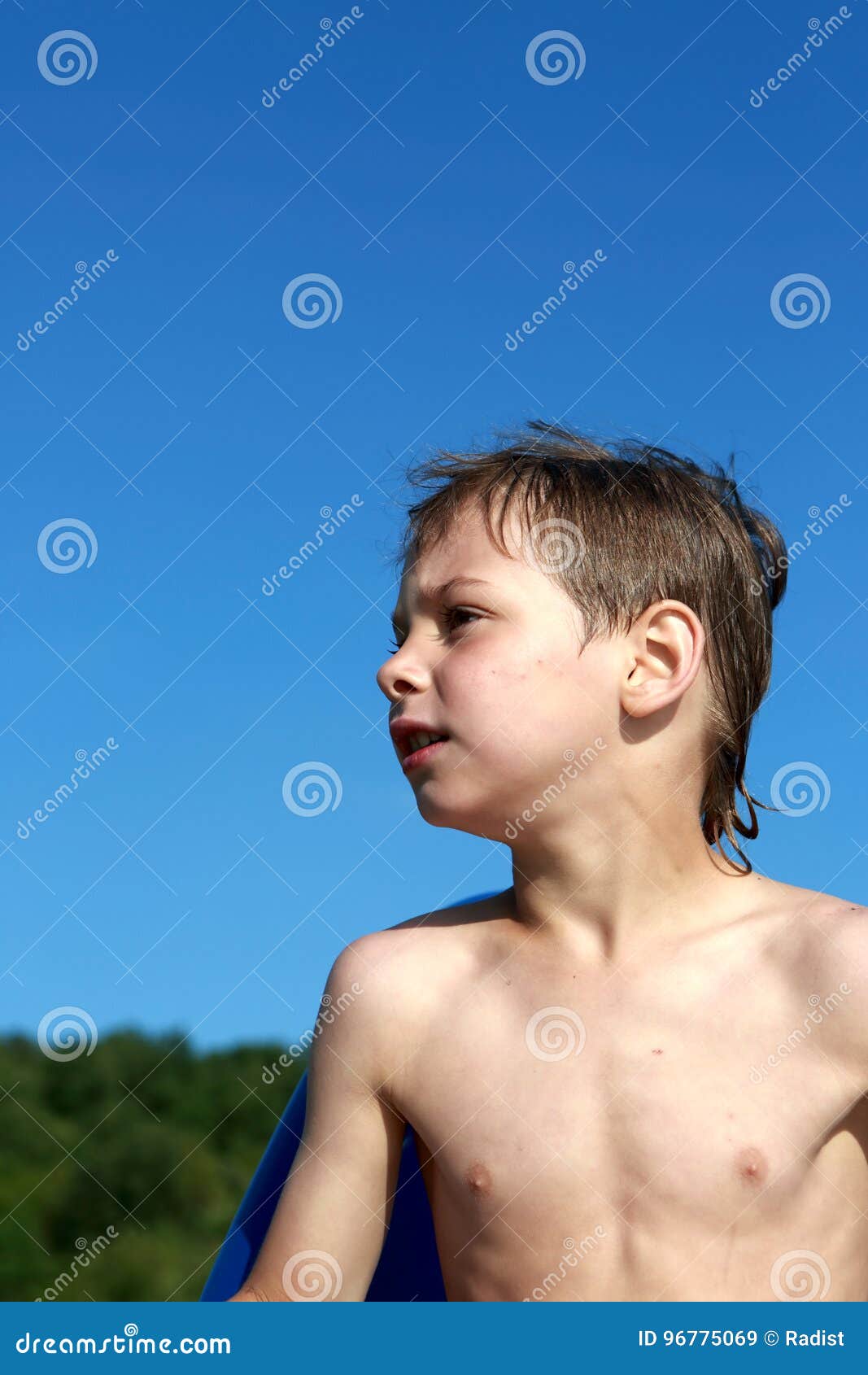 Boy on sky background stock image. Image of hair, heat - 96775069