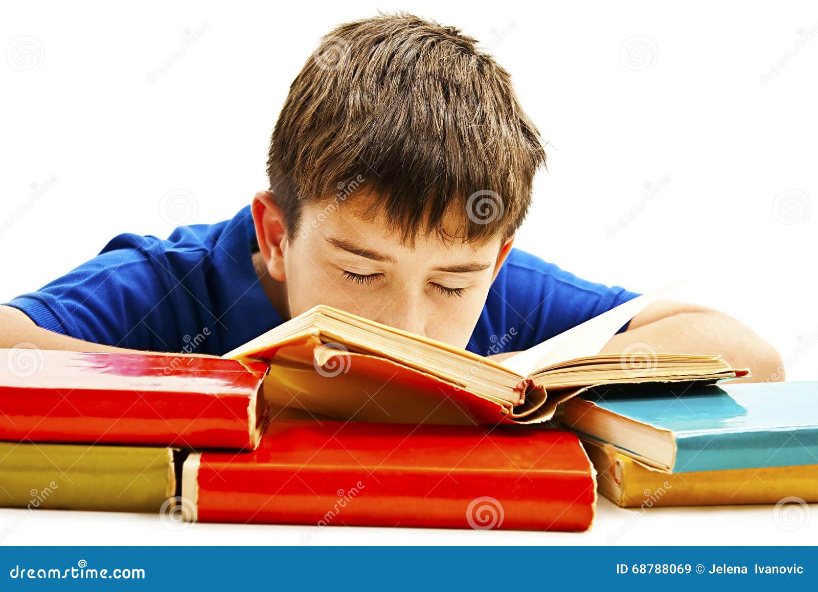 Boy sleep on the table stock image. Image of person, desk - 68788069