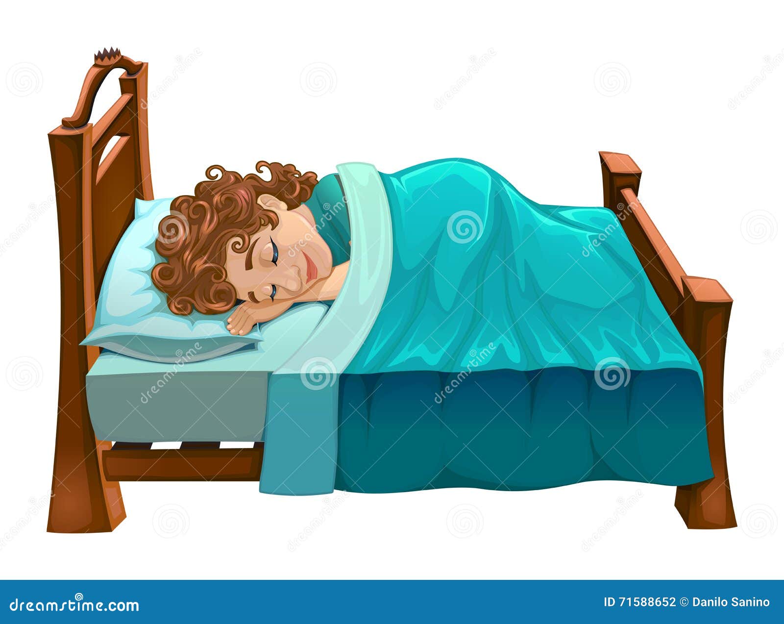 Boy is sleeping on his bed stock vector. Illustration of isolated ...