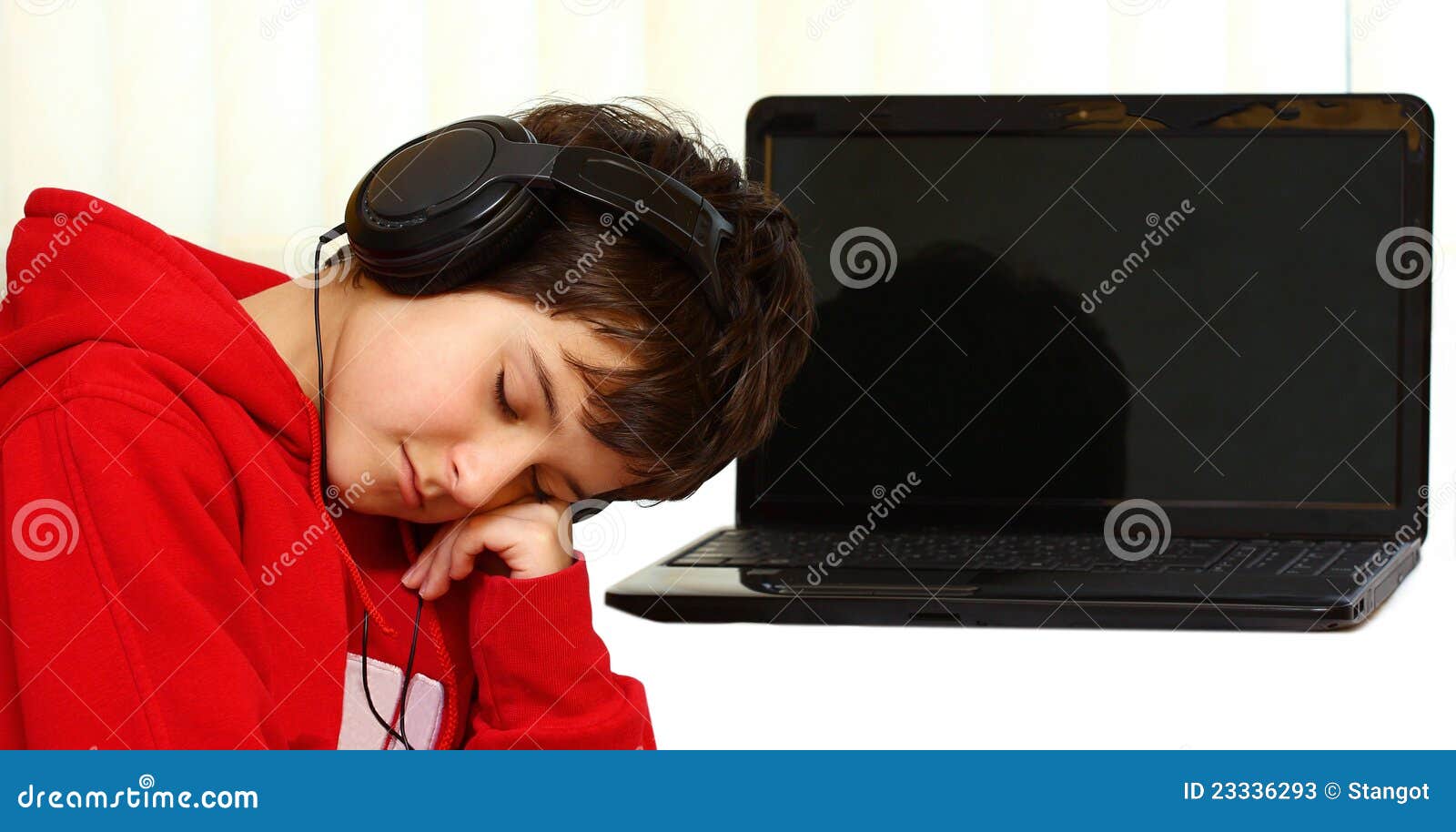Boy Sleeping by a Laptop - Computer Stock Image - Image of learning ...