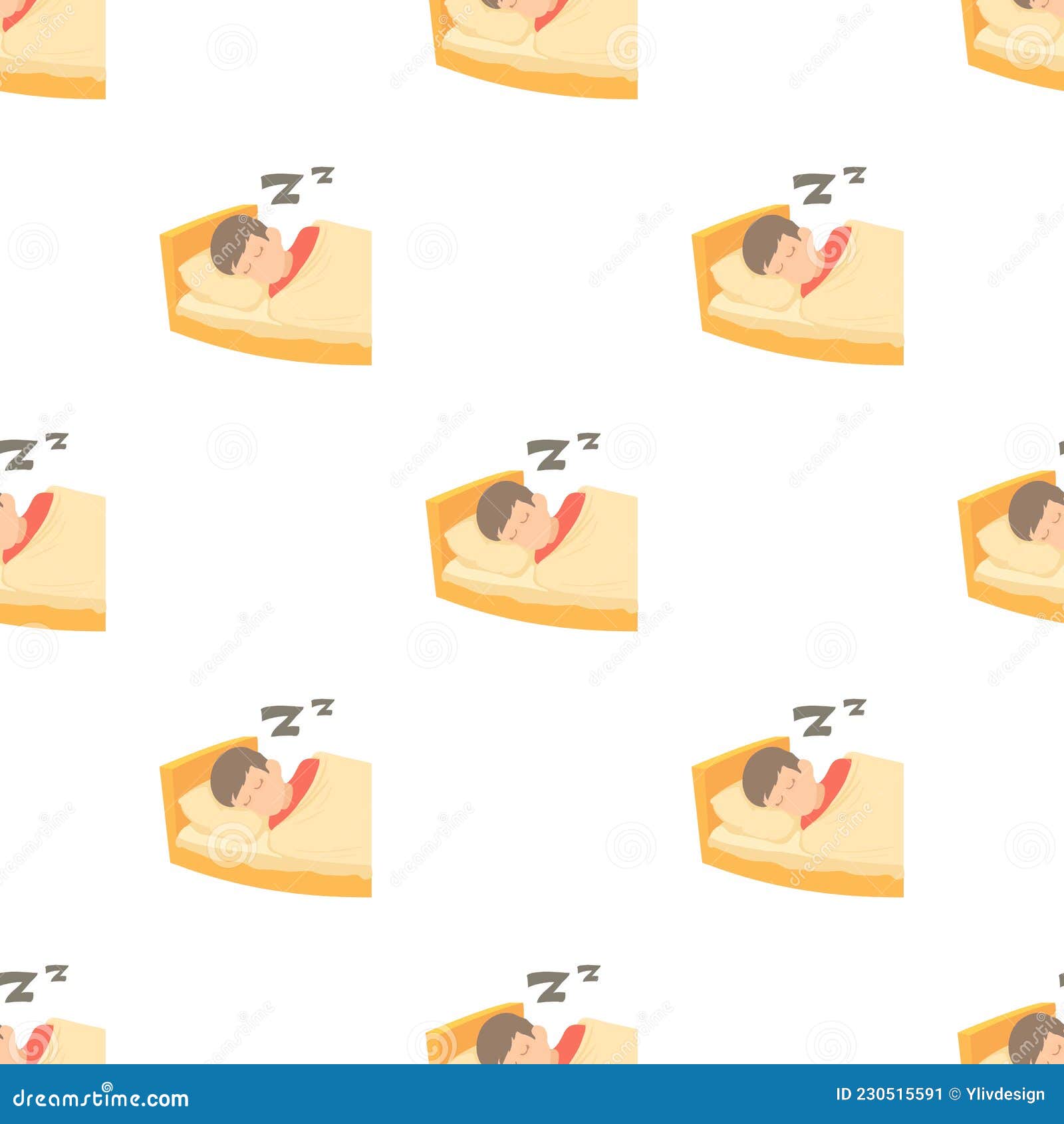 Boy Sleeping Pattern Seamless Vector Stock Vector - Illustration of ...