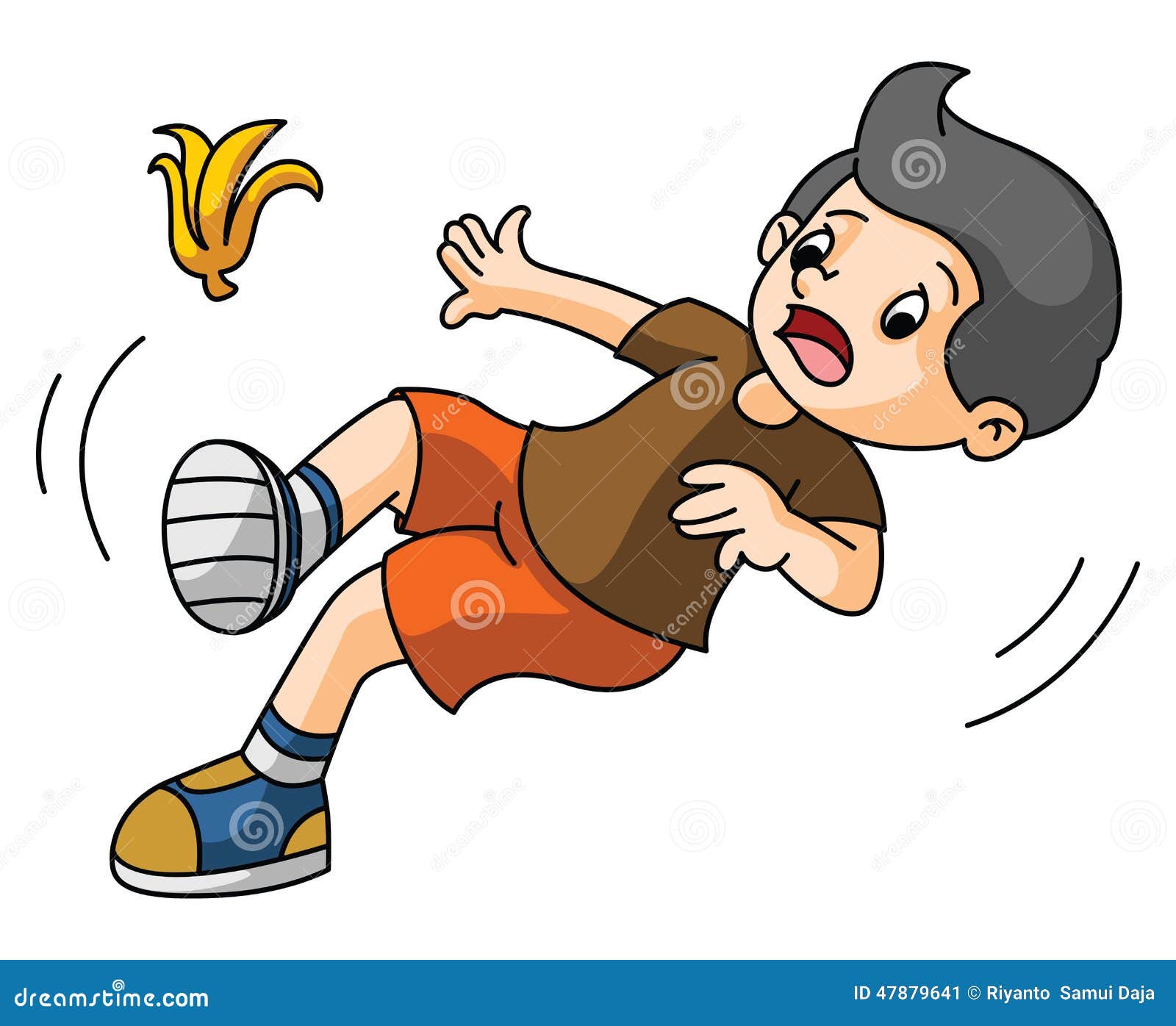Boy Slips Cartoon Vector | CartoonDealer.com #47879641