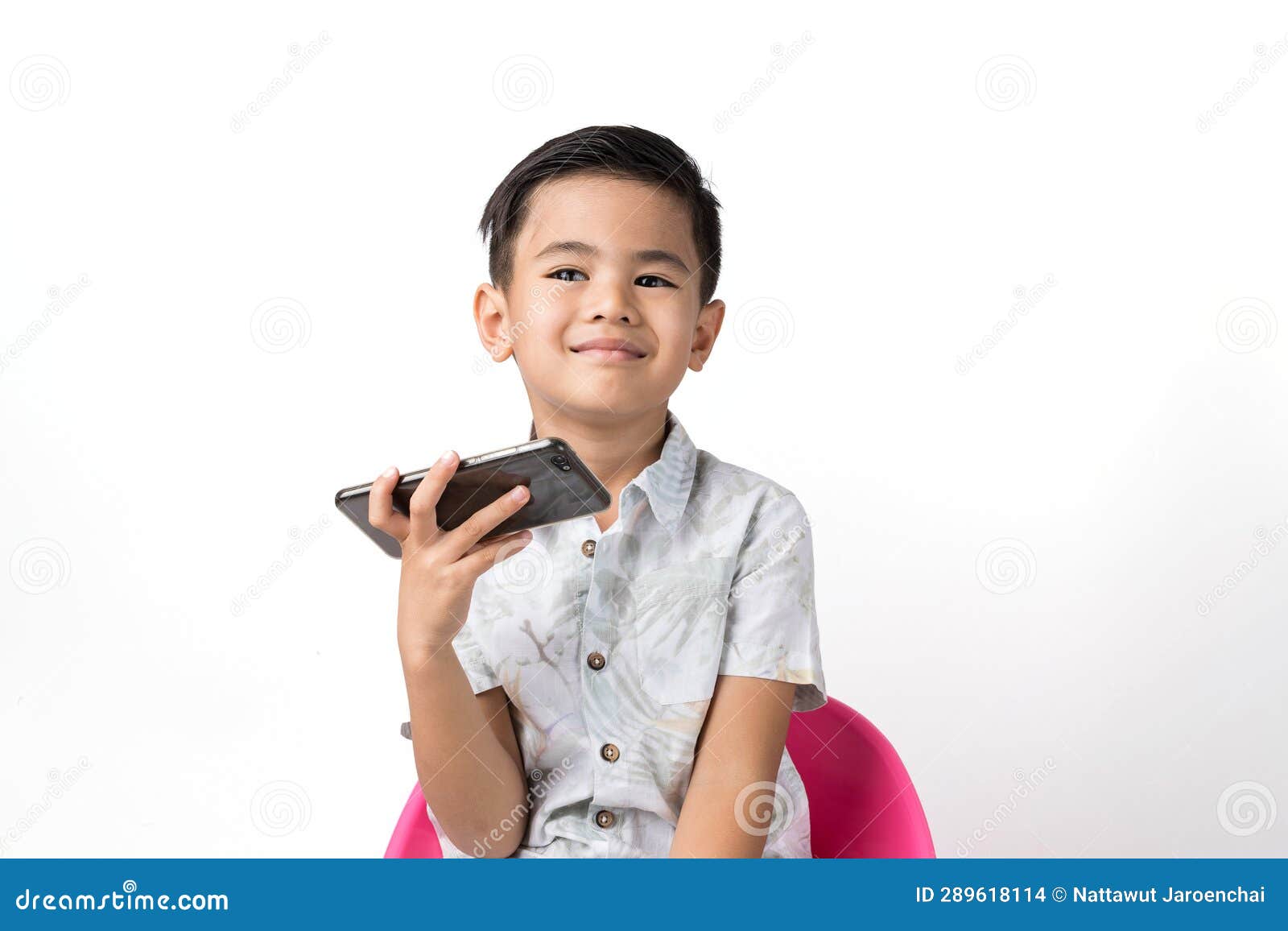 A Little Asian Boy Using Smartphone Stock Photo - Image of internet ...
