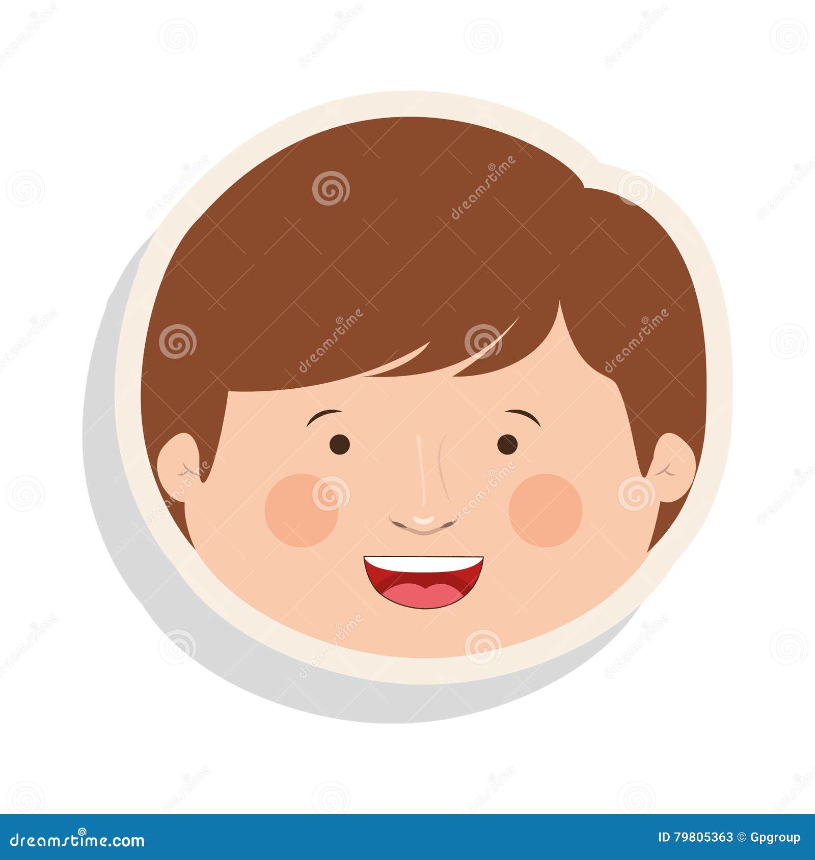 Boy smiling icon stock vector. Illustration of cartoon - 79805363