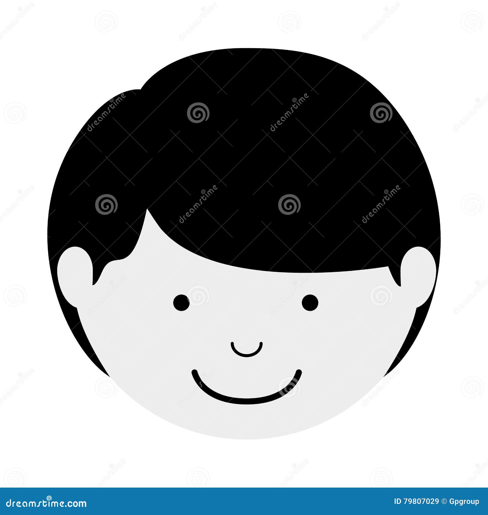 Boy smiling icon stock vector. Illustration of face, cute - 79807029