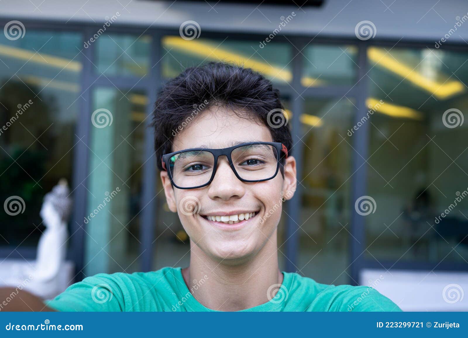 Boy Smiling Looking into Camera Closeup Stock Image - Image of person ...