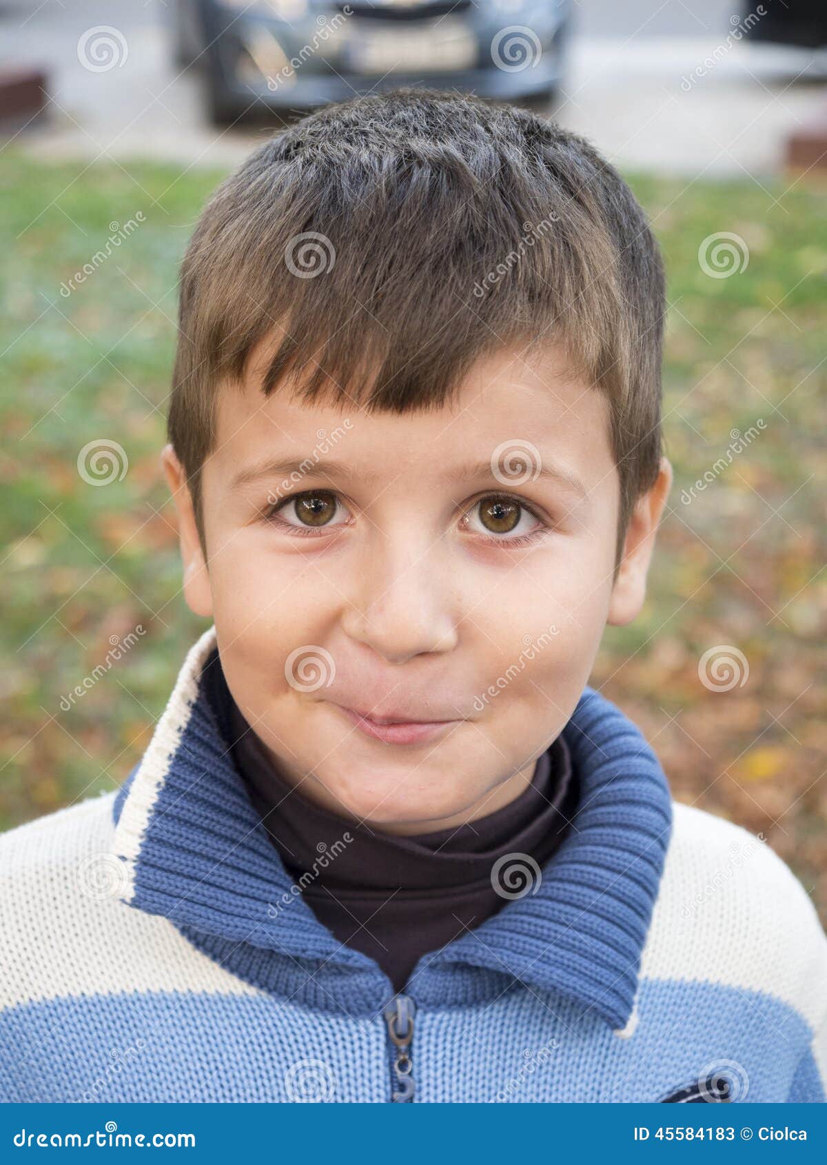Boy smiling outdoors stock image. Image of caucasian - 45584183