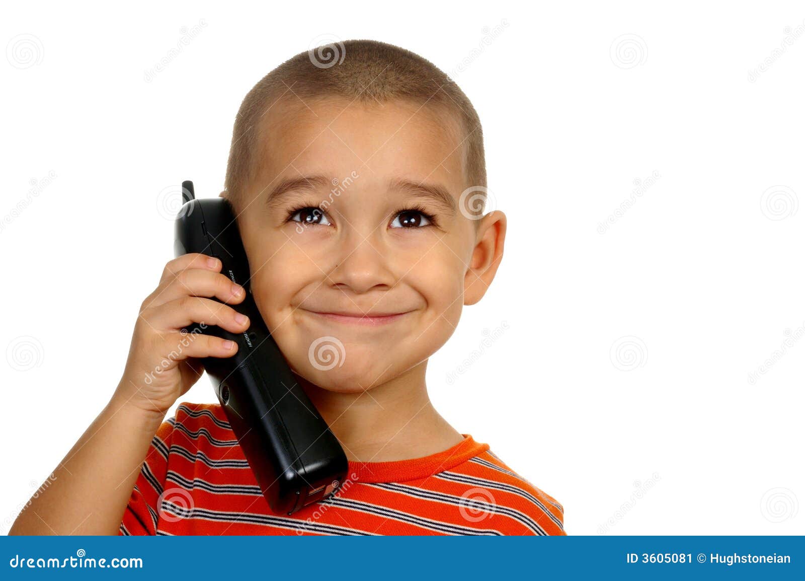 Boy smiling on telephone stock image. Image of charming - 3605081