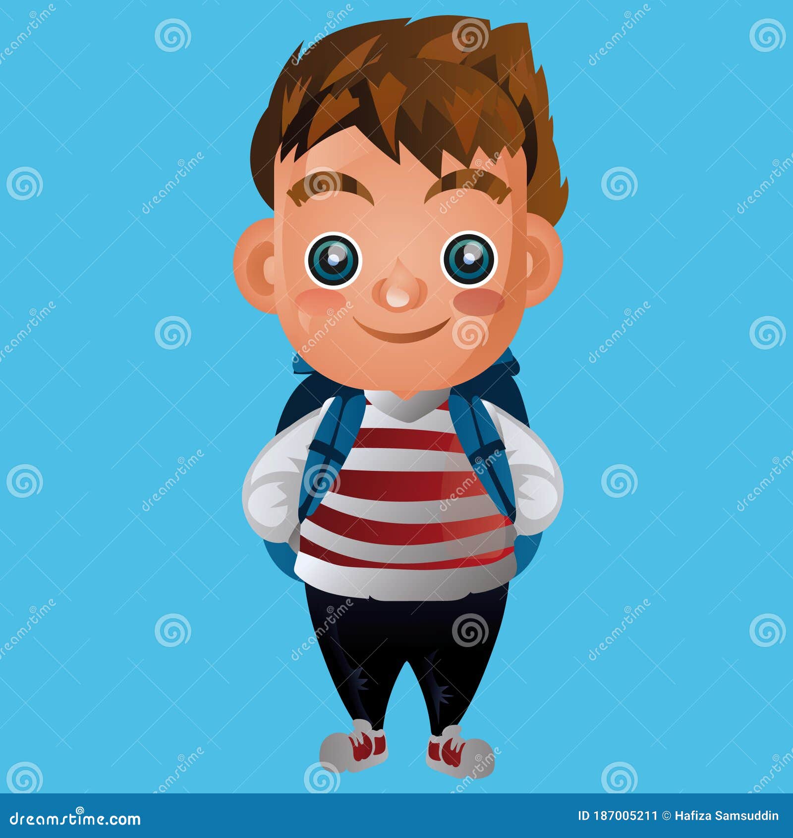 Boy Smiling. Vector Illustration Decorative Design Stock Vector ...