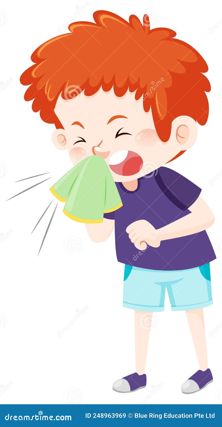 A Boy Sneezing Cartoon Character Stock Vector - Illustration of ...