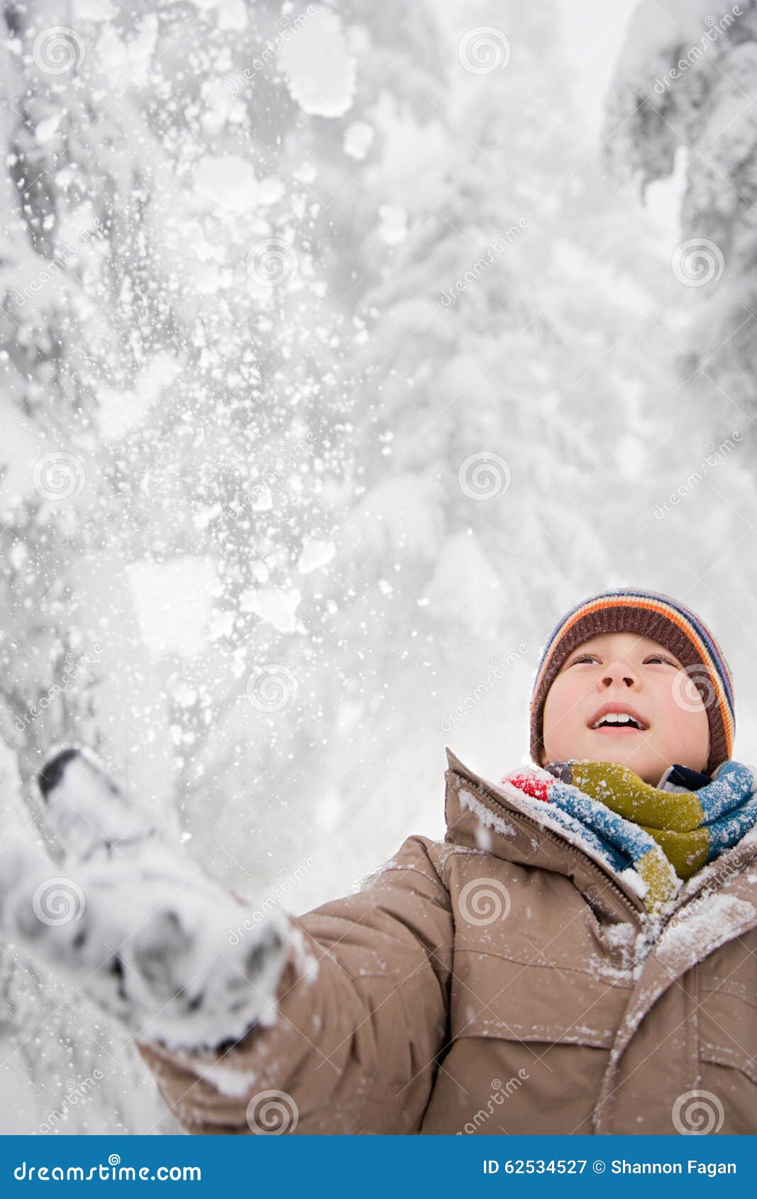 Boy in the snow stock image. Image of nave, festive, innocent - 62534527