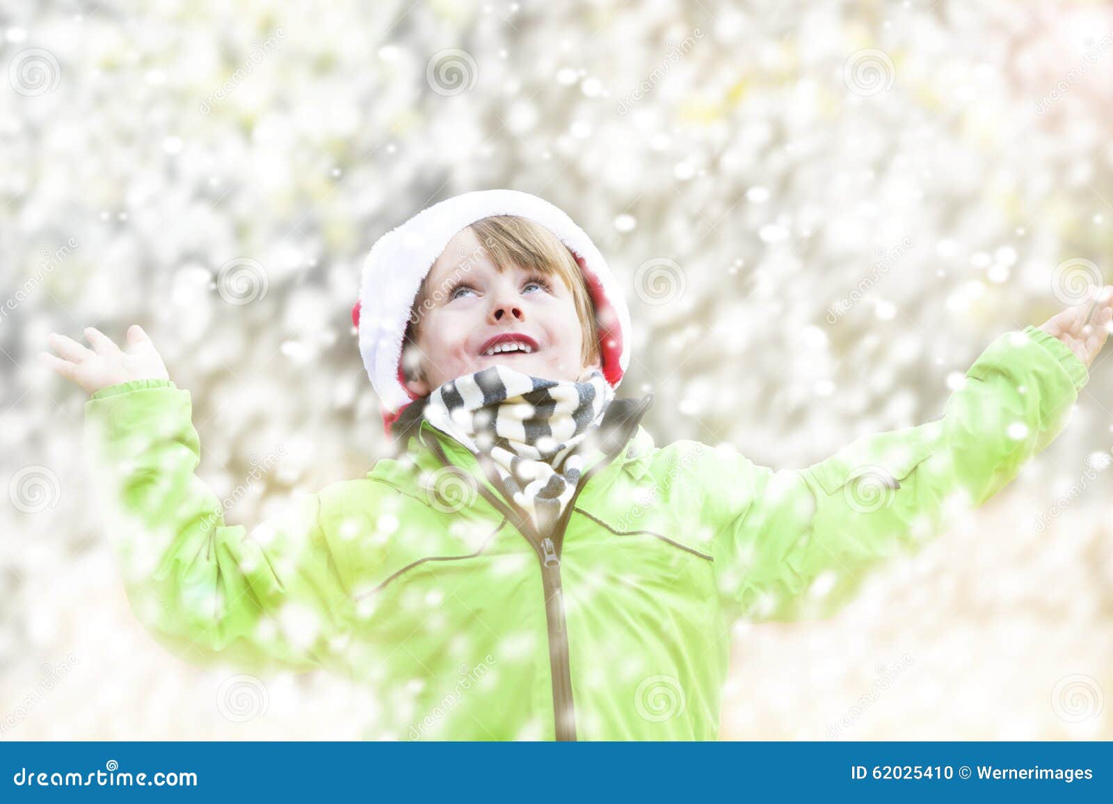 Boy in the snow stock photo. Image of snowfall, cute - 62025410