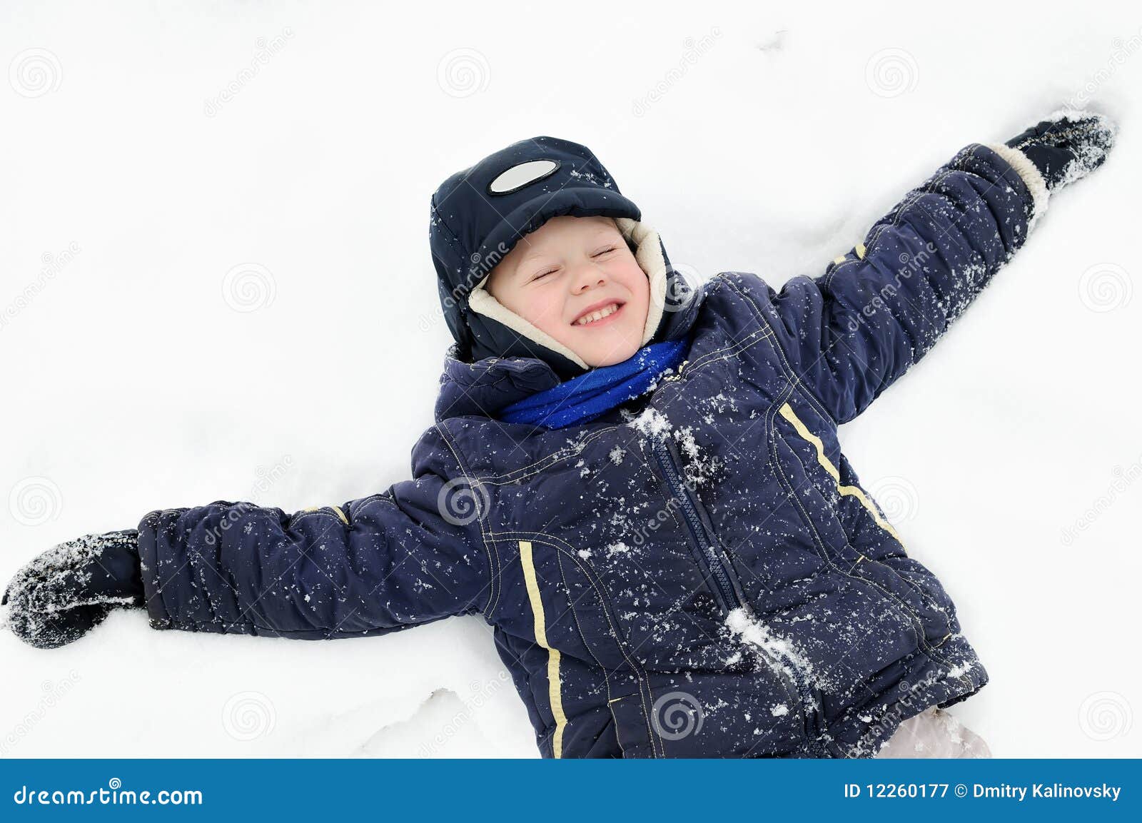 Boy at Snowy Winter Outdoors Stock Image - Image of snow, outdoors ...
