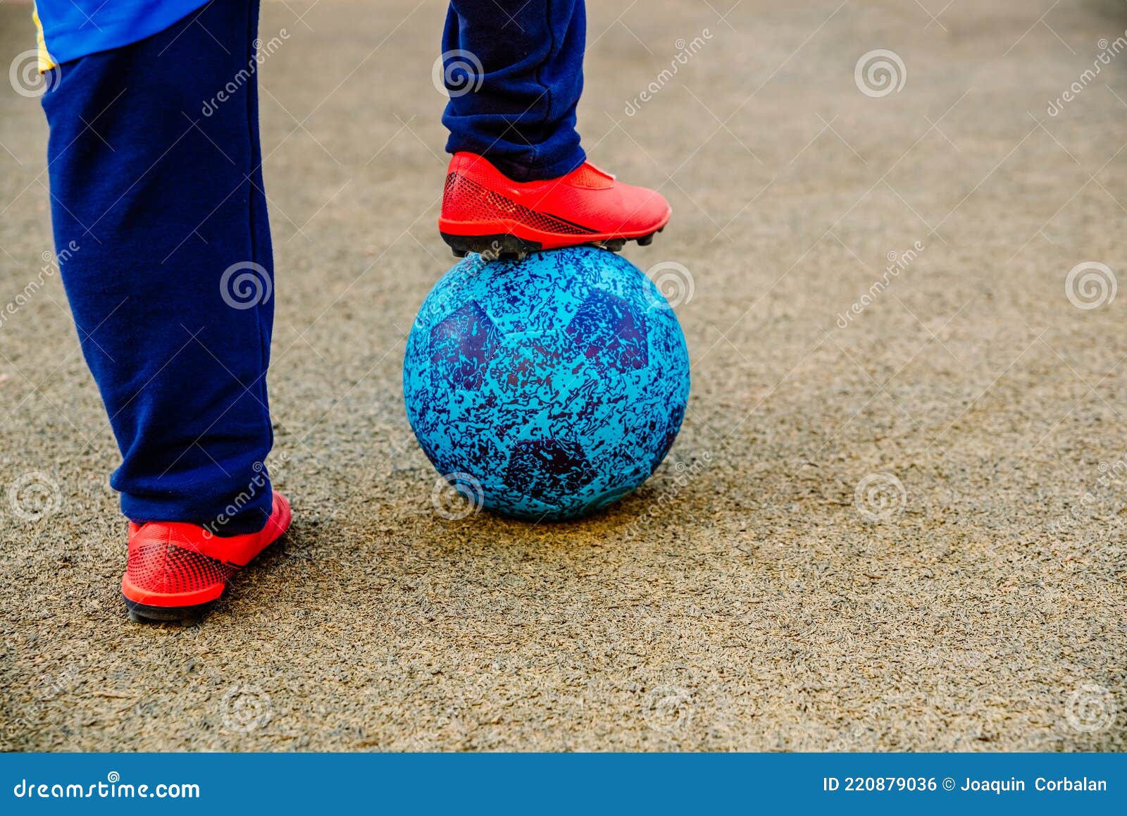 A Boy with a Soccer Ball Under His Feet Stock Photo - Image of football ...