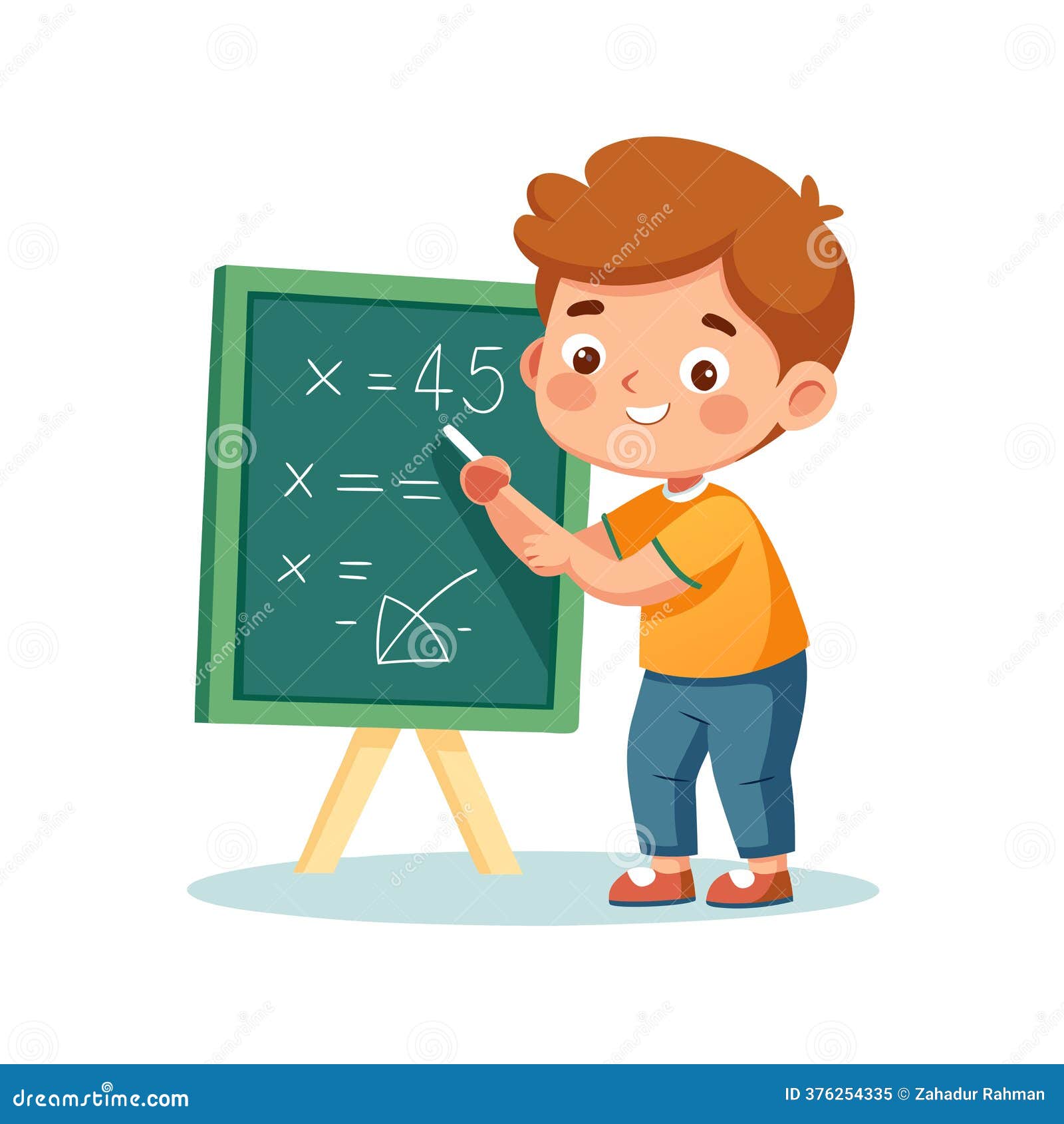 Student Studying Math Clipart