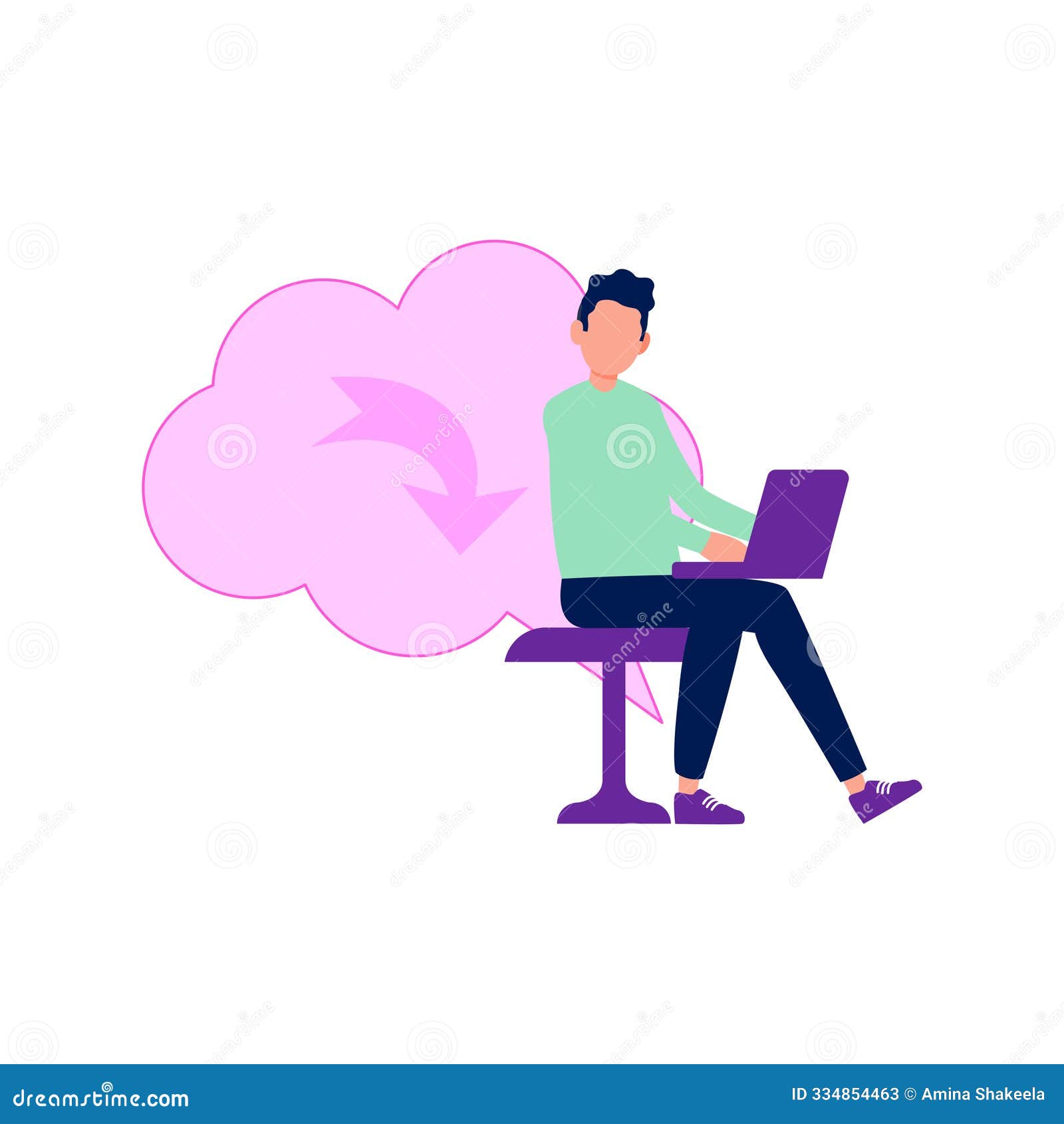 A Boy is Solving a Problem on a Laptop Stock Image - Image of question ...