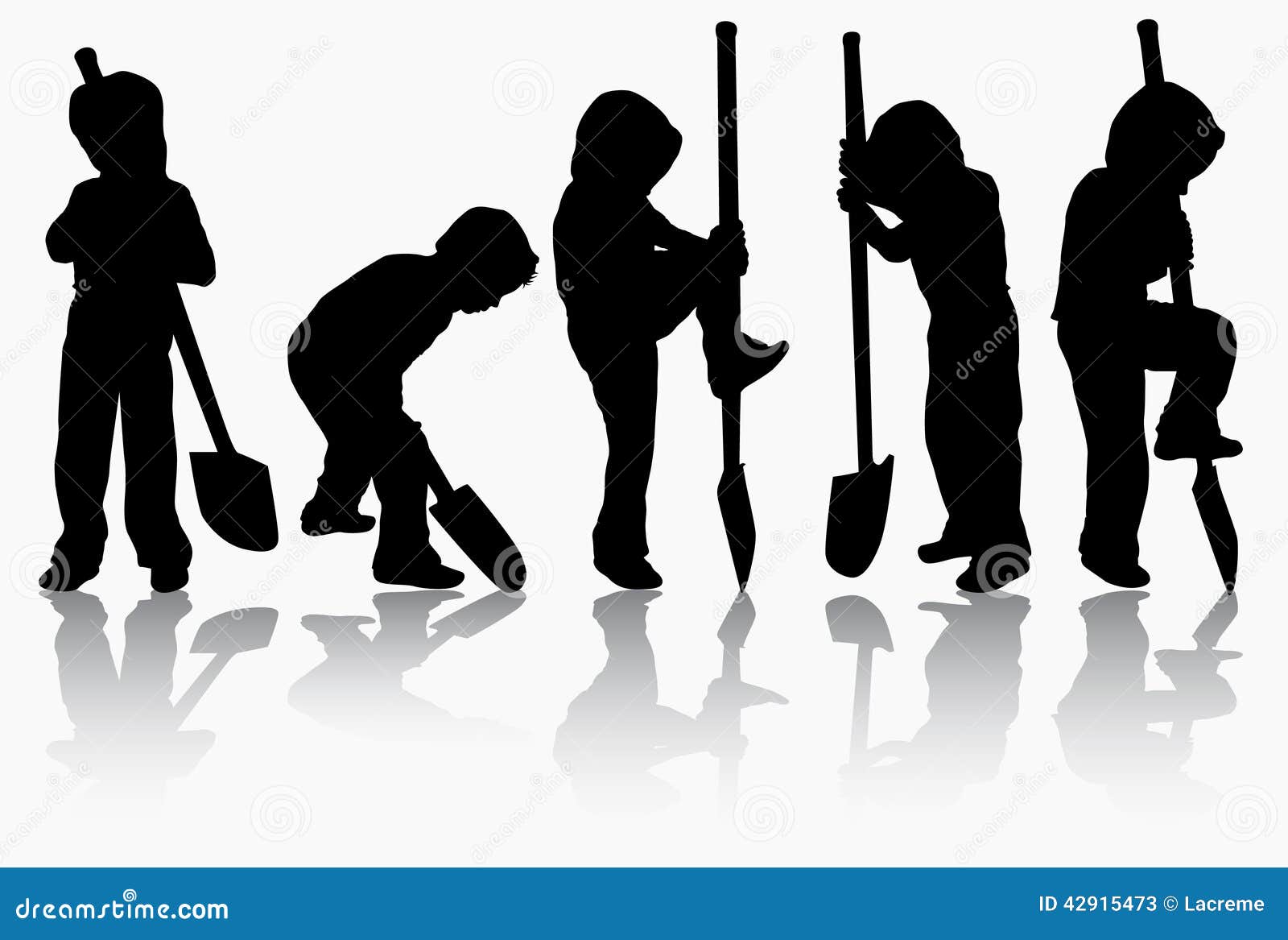 Boy with spade stock vector. Illustration of happy, spade - 42915473