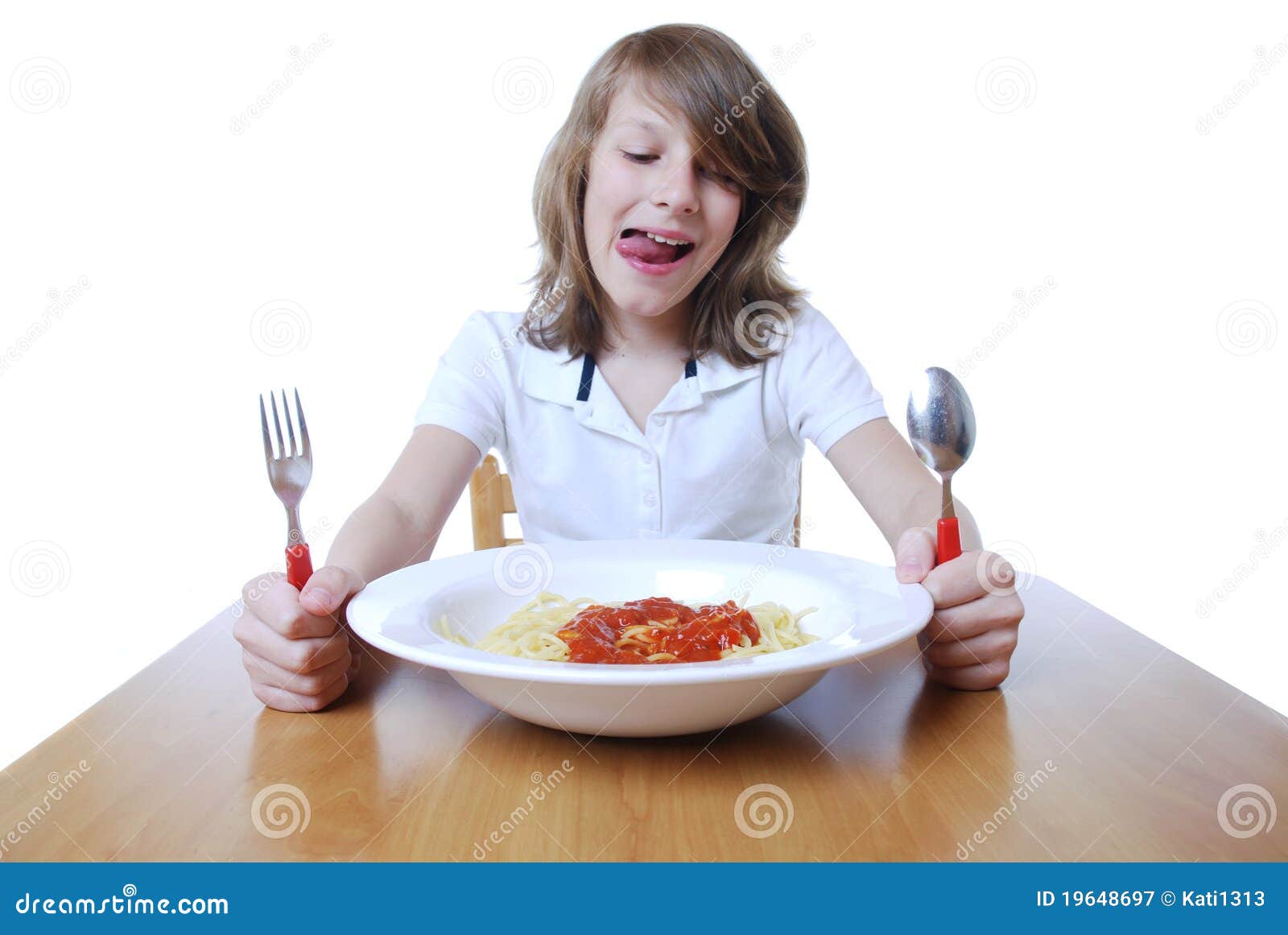 Boy with Spaghetti stock image. Image of pasta, caucasian - 19648697