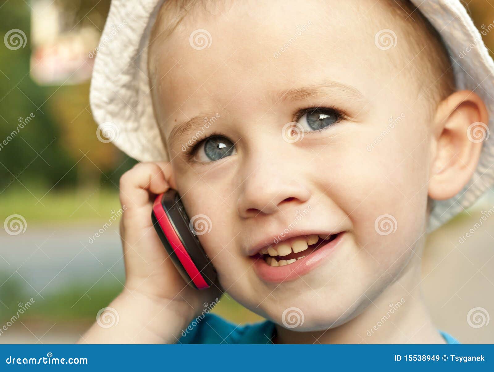 A Boy Speaking on the Telephone Stock Image - Image of connect ...